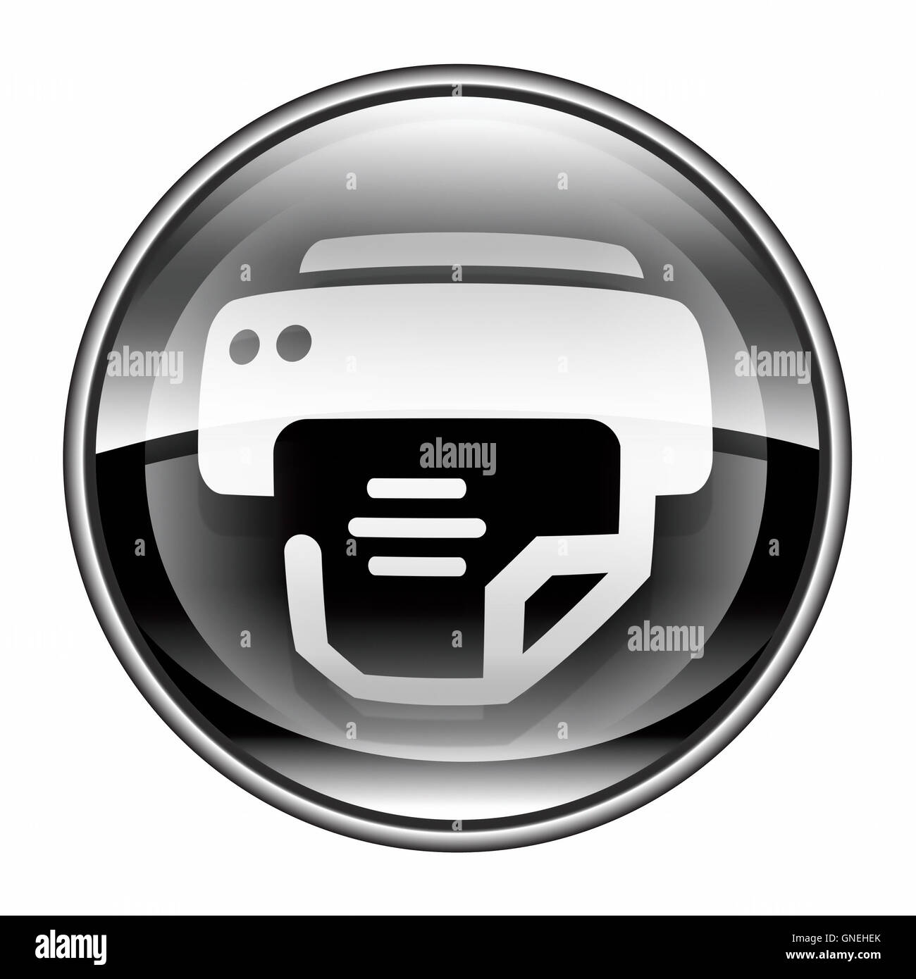printer icon black, isolated on white background Stock Photo - Alamy