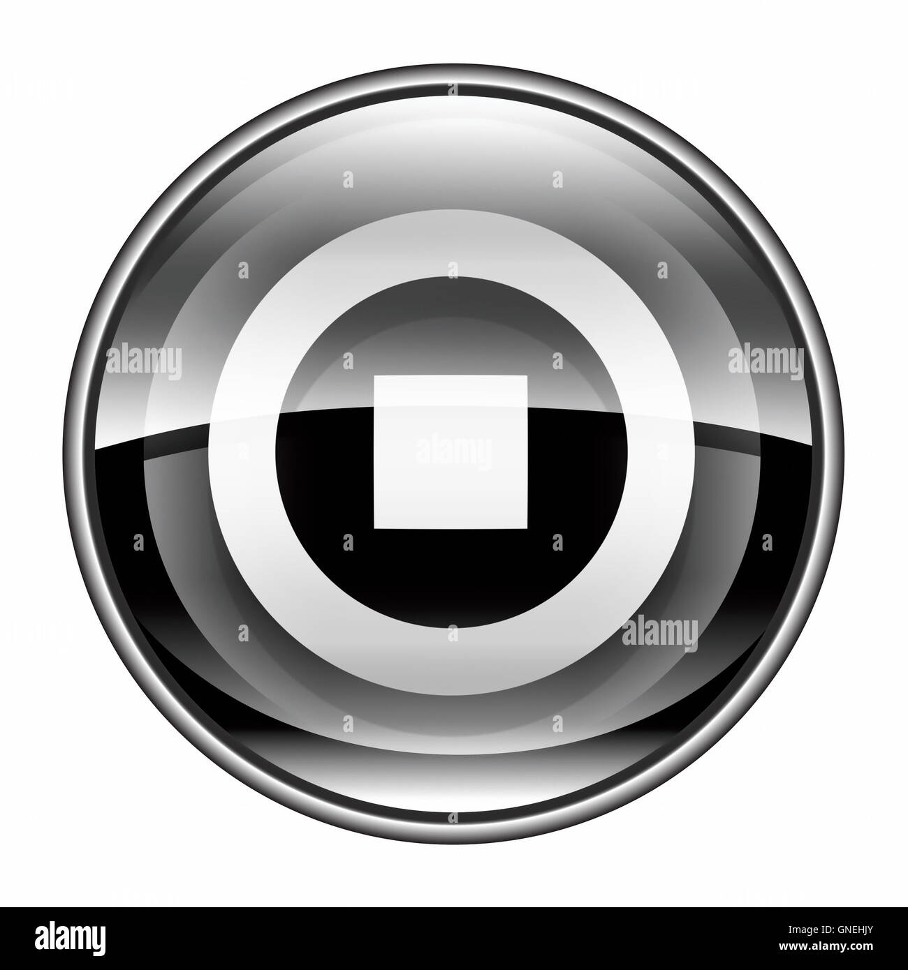 Stop icon black, isolated on white background Stock Photo - Alamy