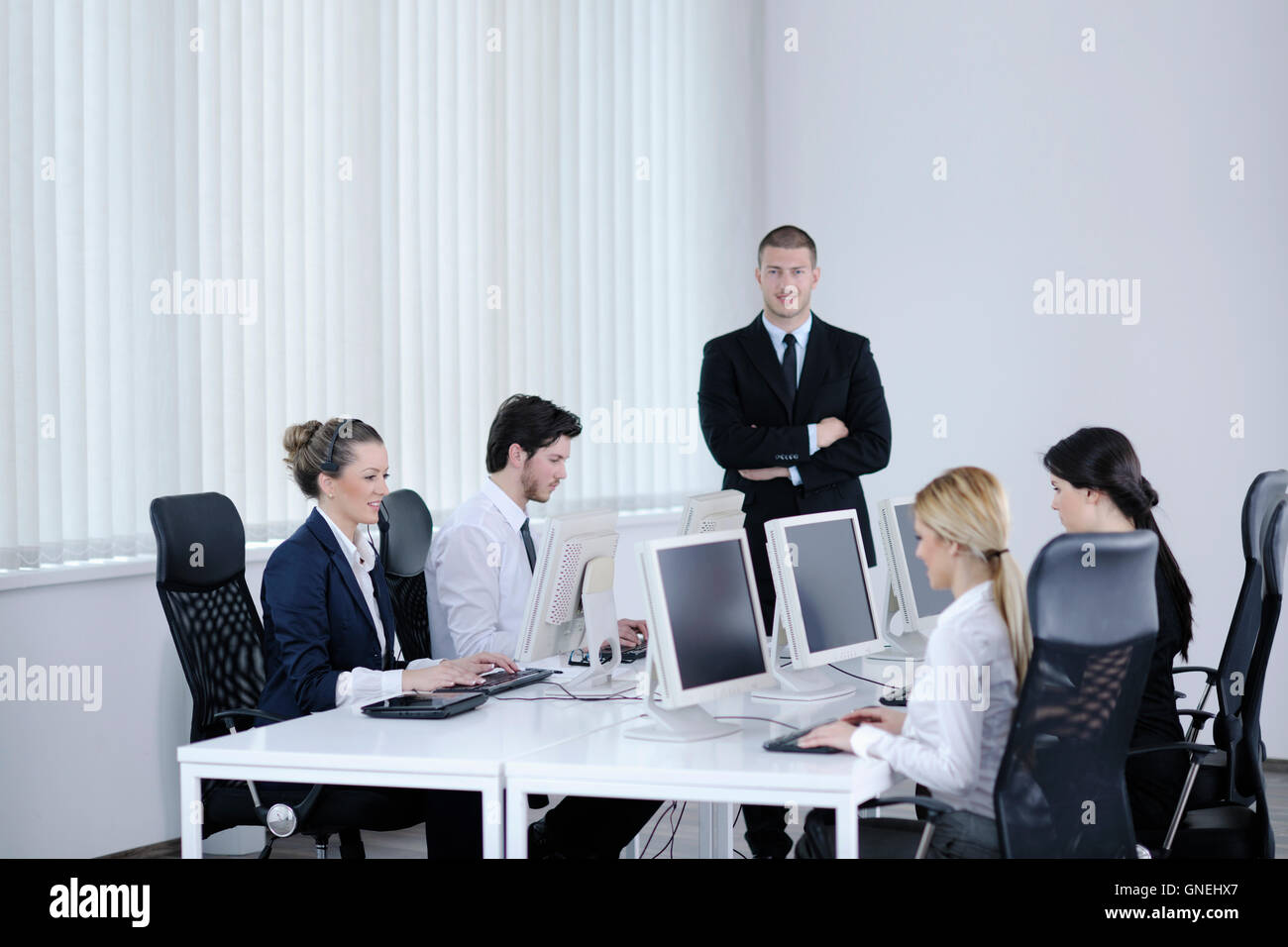 business people group working in customer and help desk office Stock ...