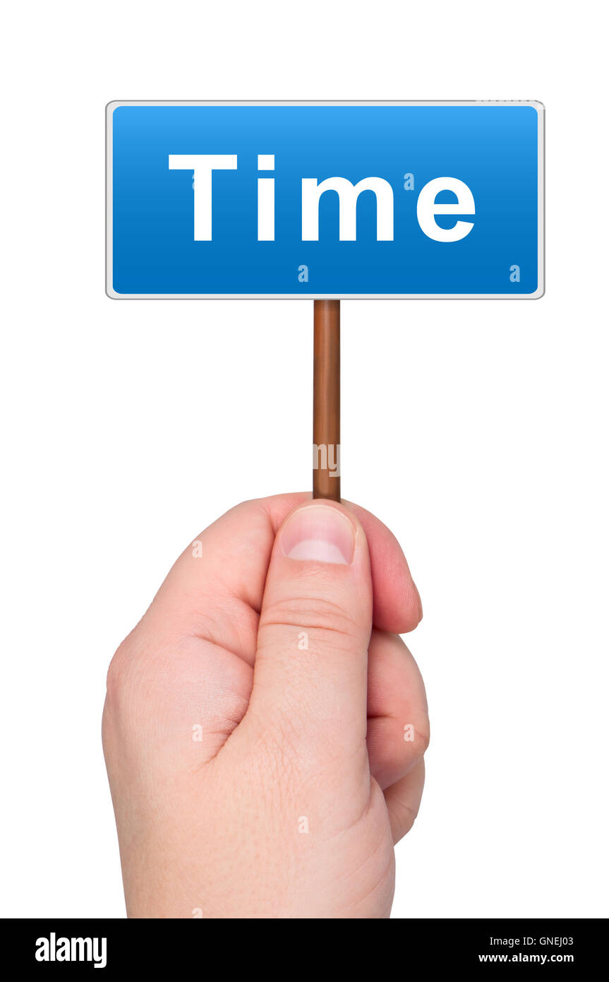 Sign with word time in hand Stock Photo - Alamy