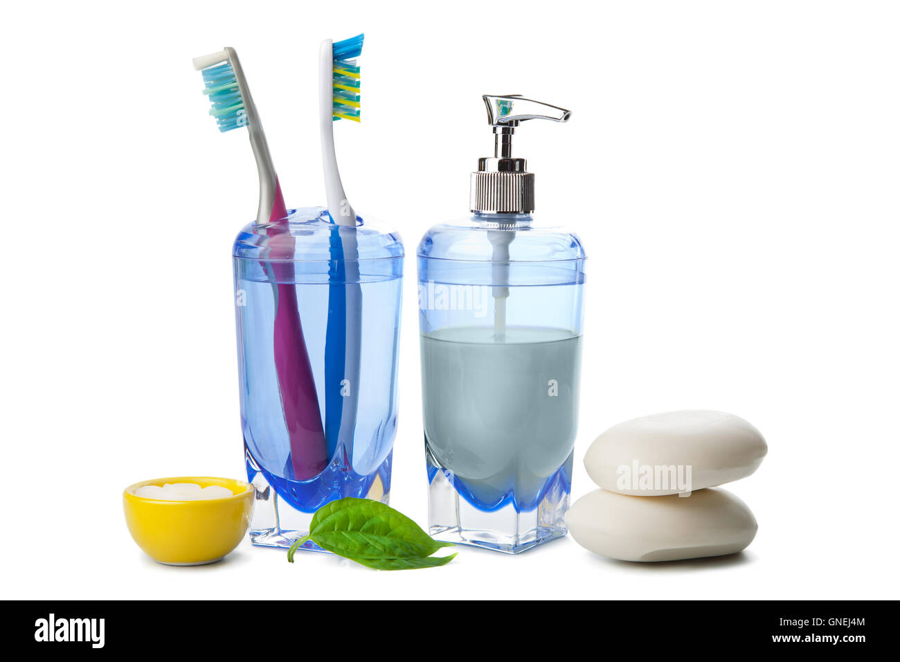 soap and toothbrushes isolated Stock Photo - Alamy