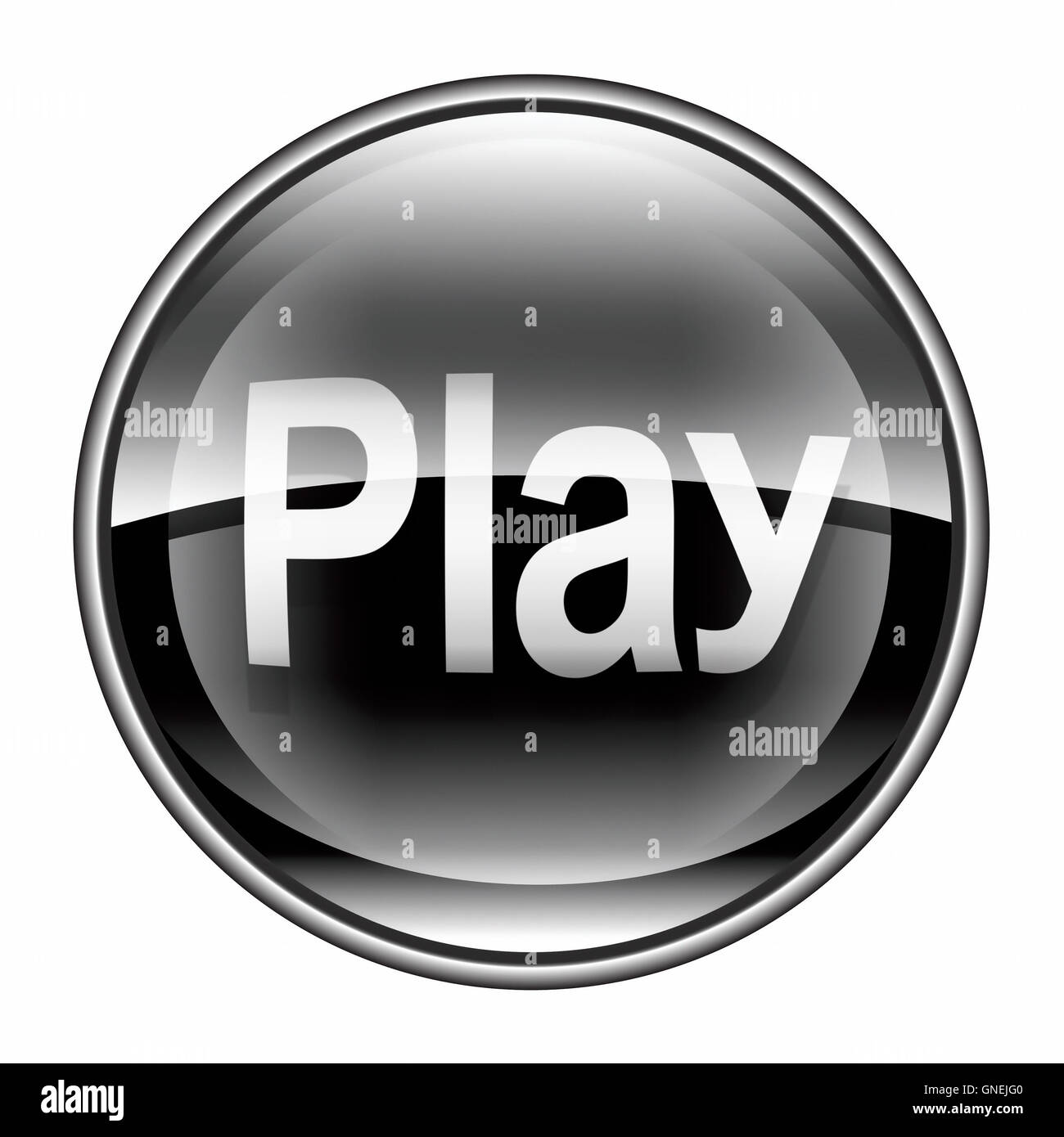 Play icon black, isolated on white background Stock Photo - Alamy