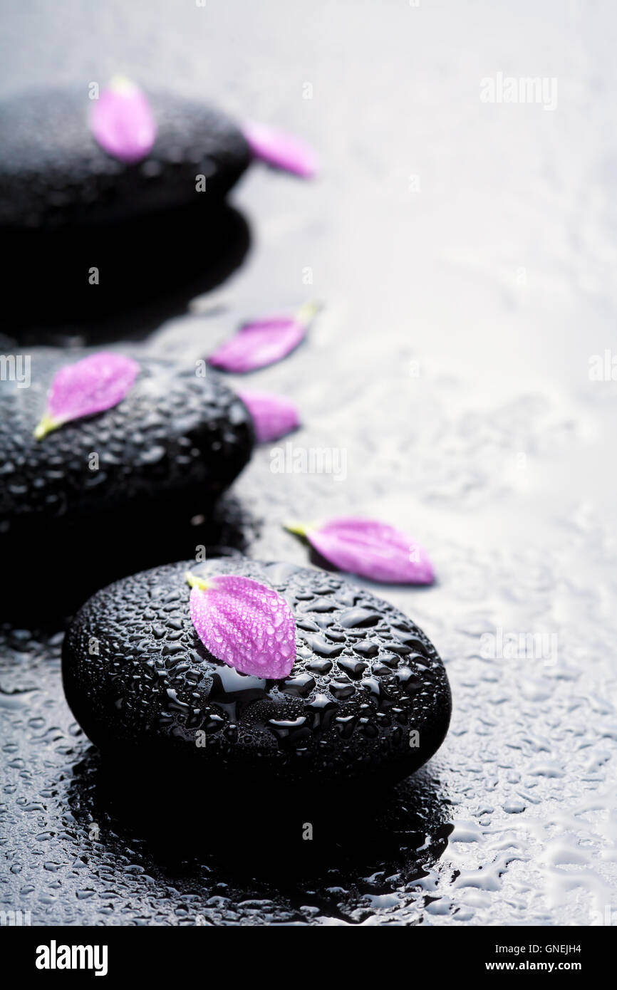 spa stones and petals Stock Photo - Alamy