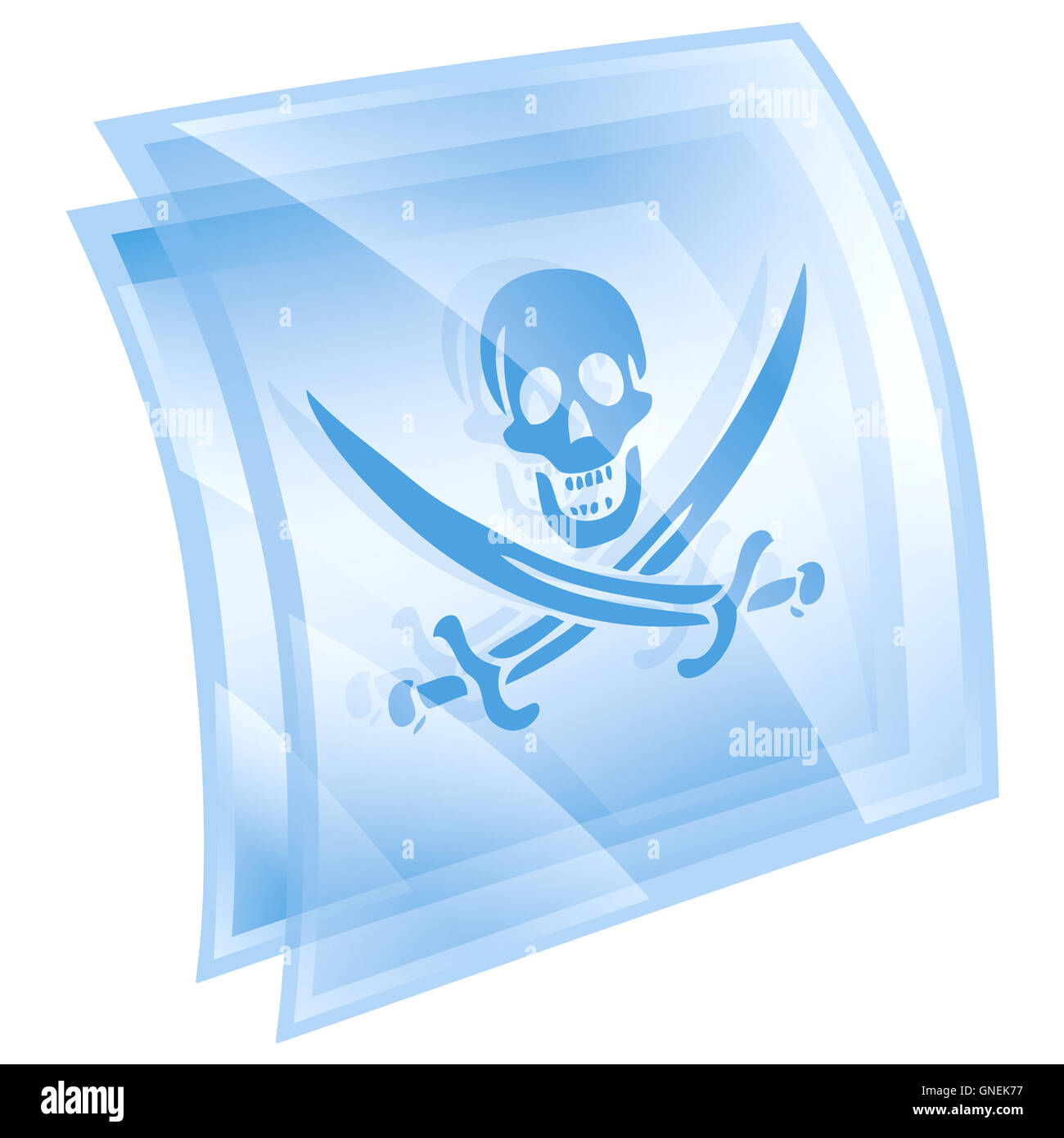 Pirate icon blue, isolated on white background Stock Photo - Alamy