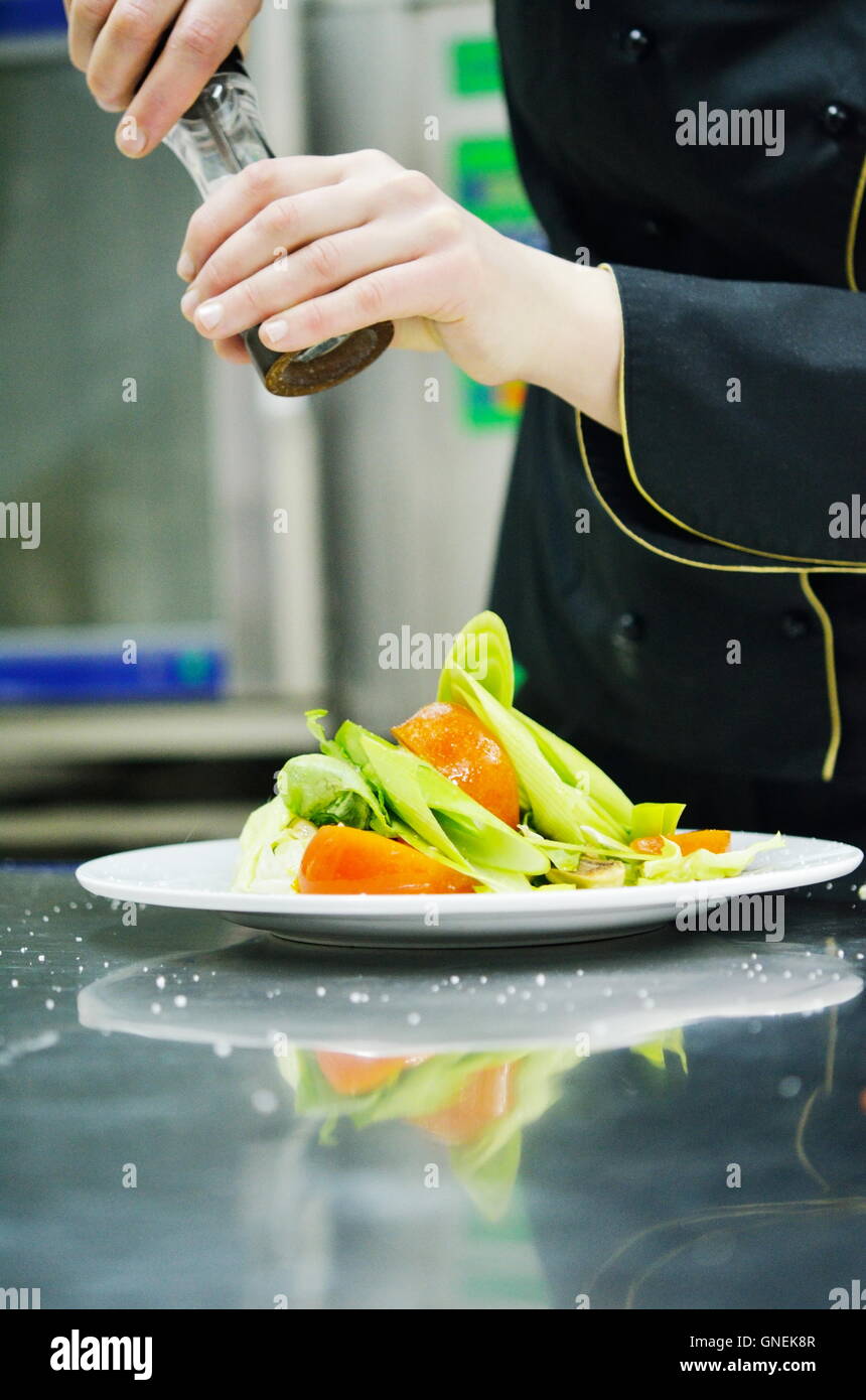 chef preparing meal Stock Photo - Alamy