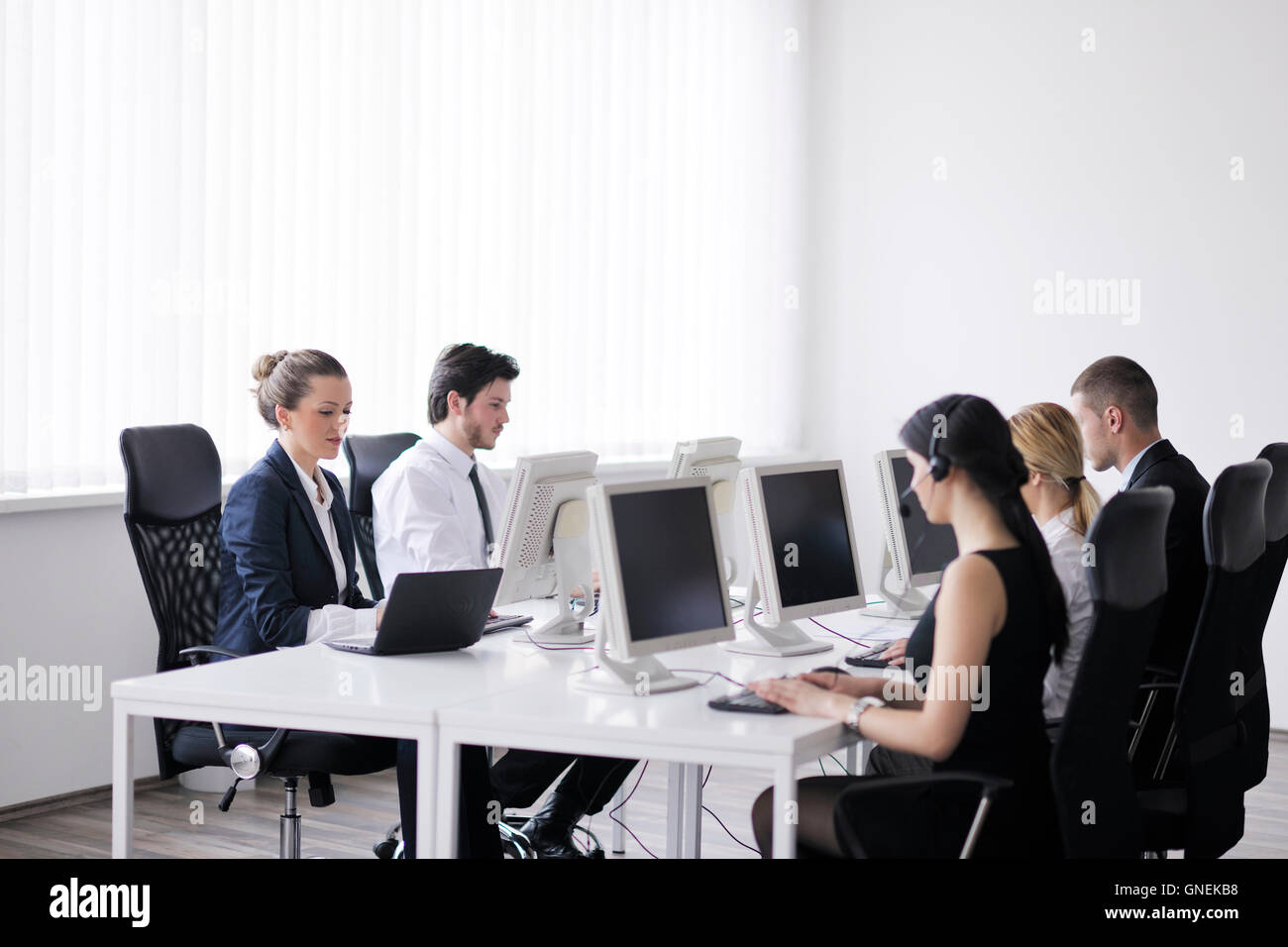 business people group working in customer and help desk office Stock ...