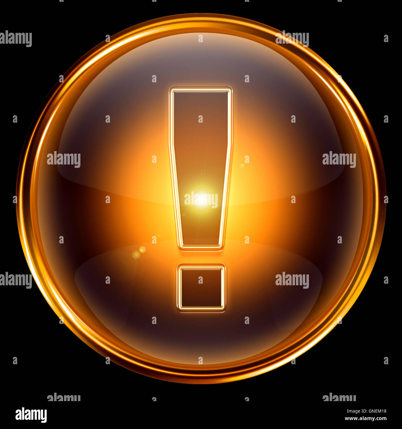 Shiny golden warning sign exclamation hi-res stock photography and ...