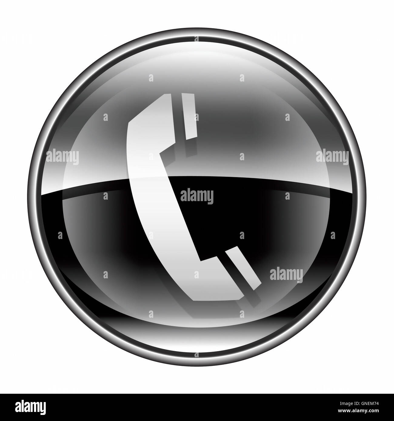 phone icon black, isolated on white background Stock Photo - Alamy