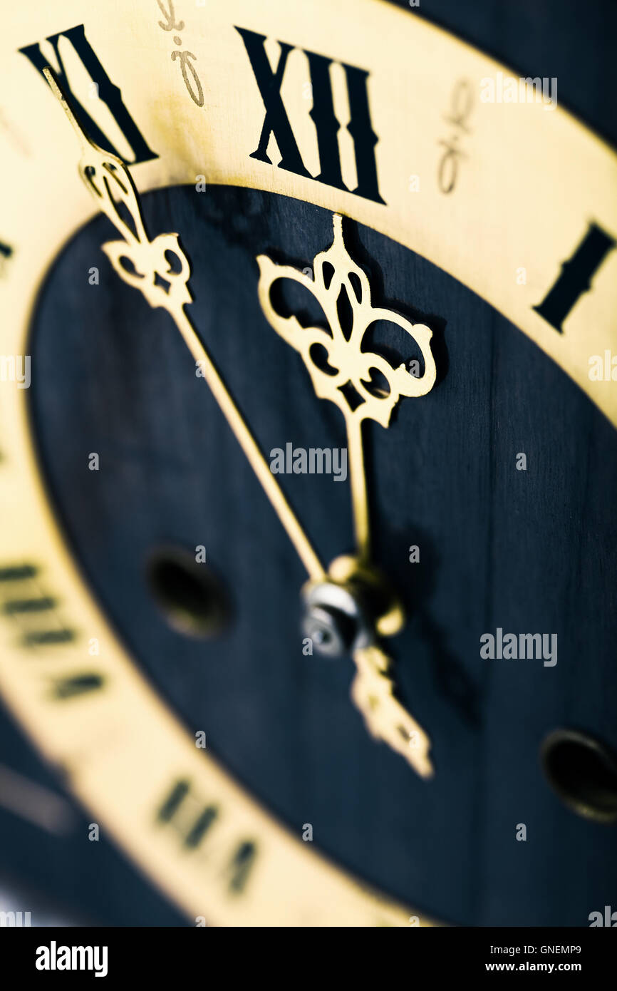 antique looking clock dial showing time about twelve Stock Photo - Alamy