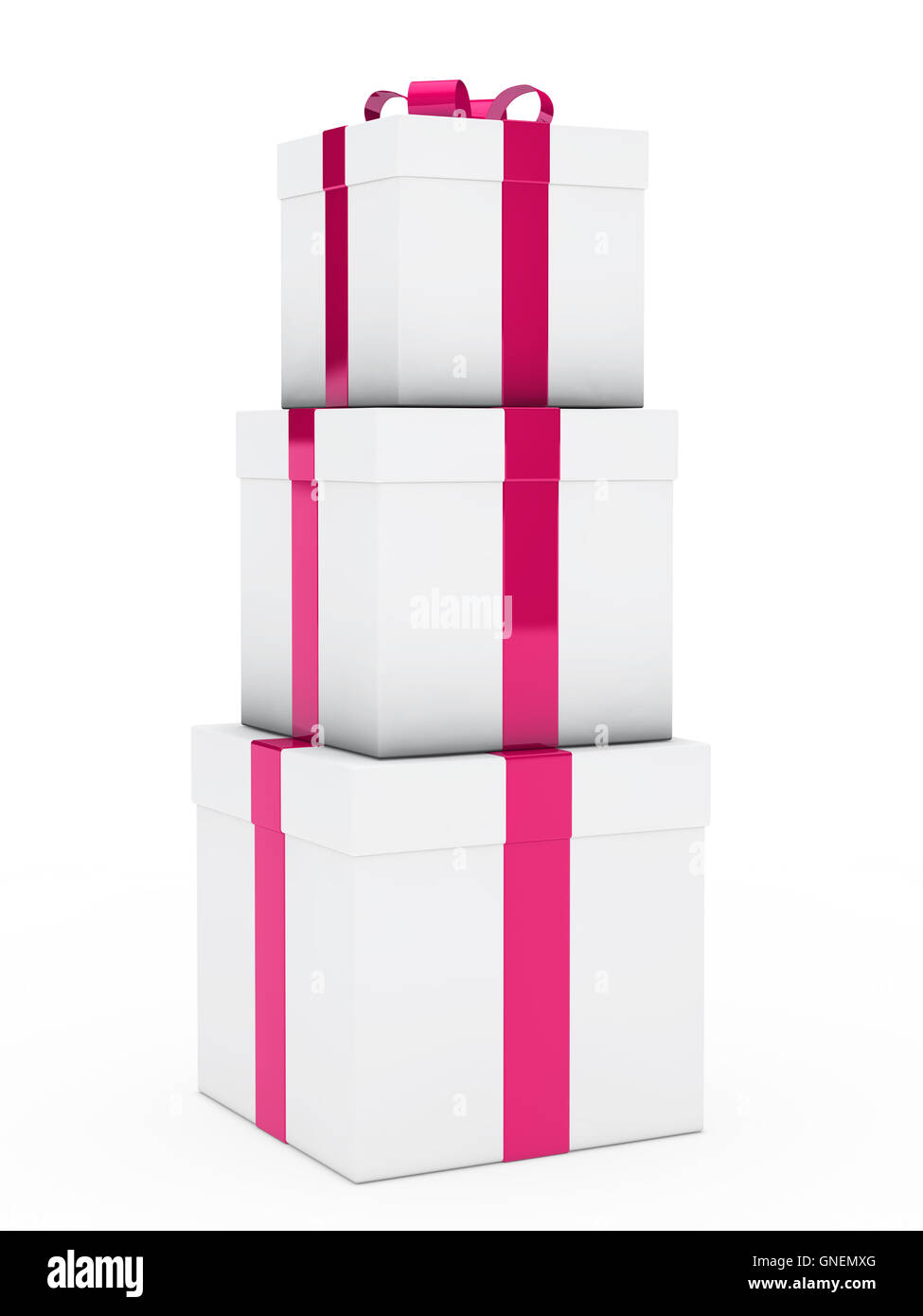 gift boxes pink white stack Stock Photo - Alamy