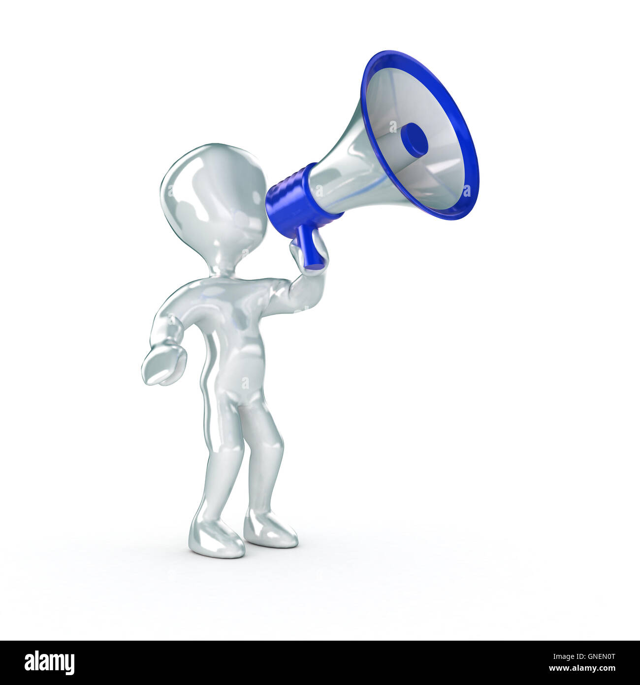 Man with Loudspeaker Stock Photo - Alamy