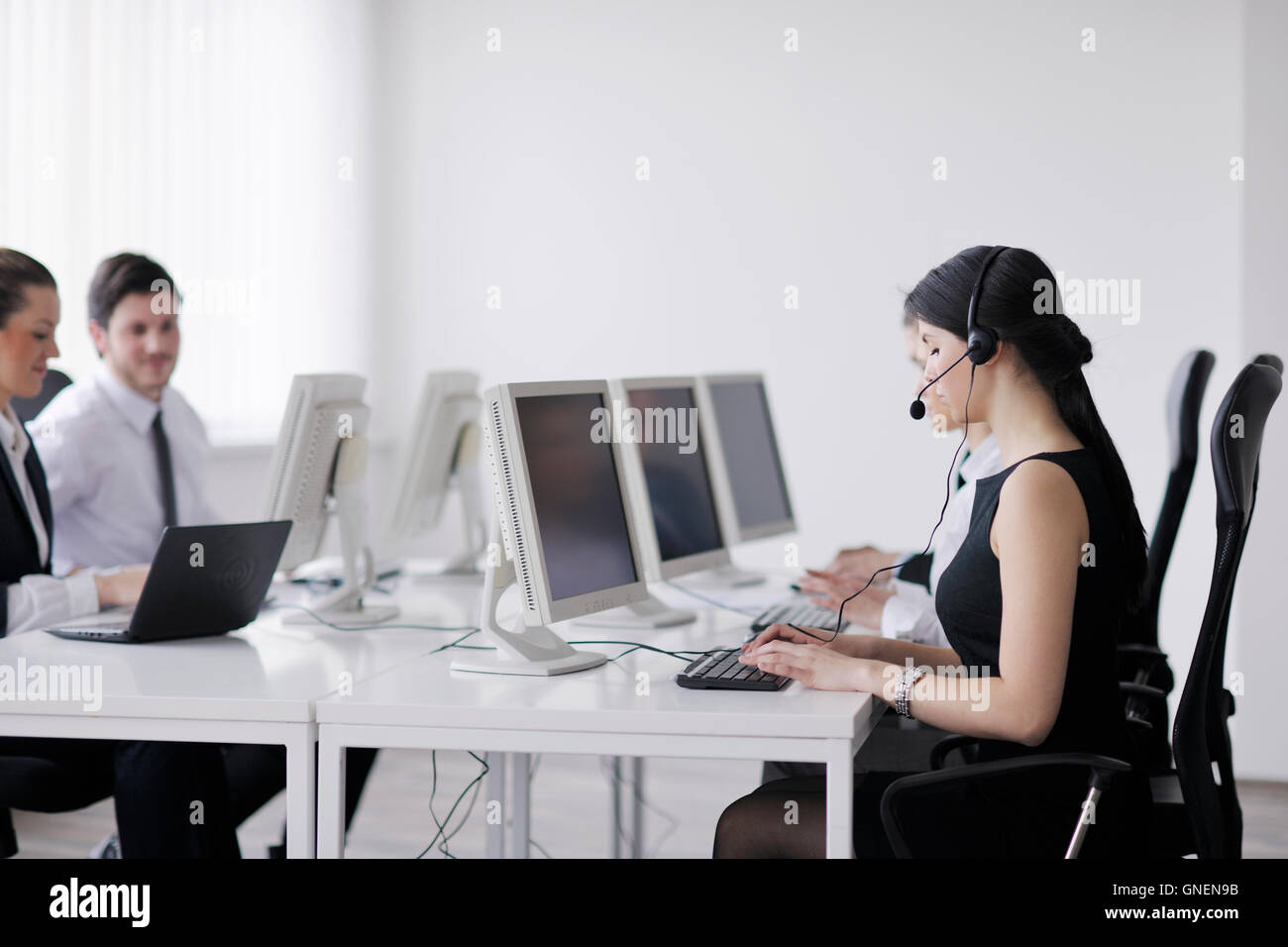 business people group working in customer and help desk office Stock ...