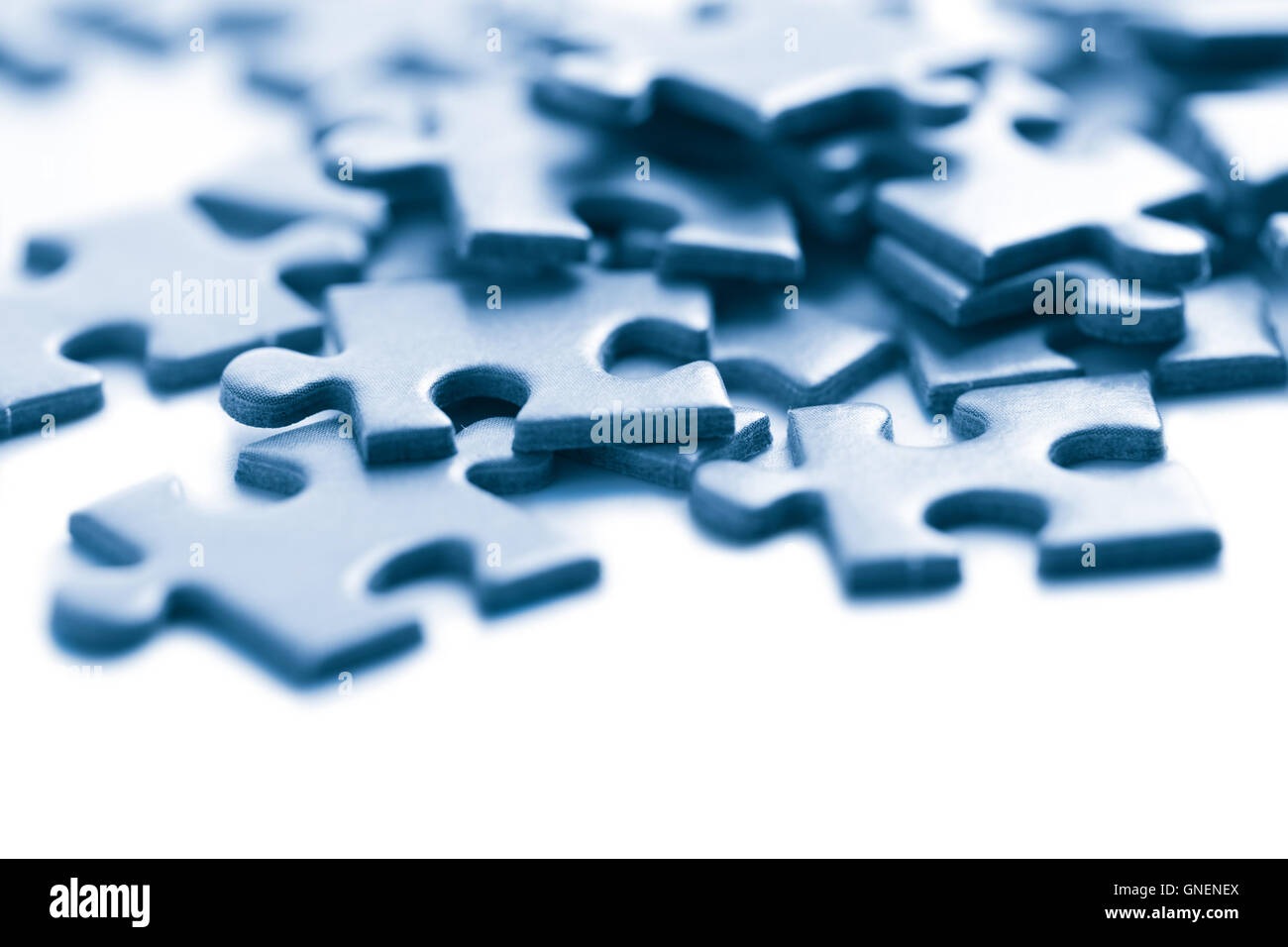 blue puzzle pieces isolated Stock Photo - Alamy