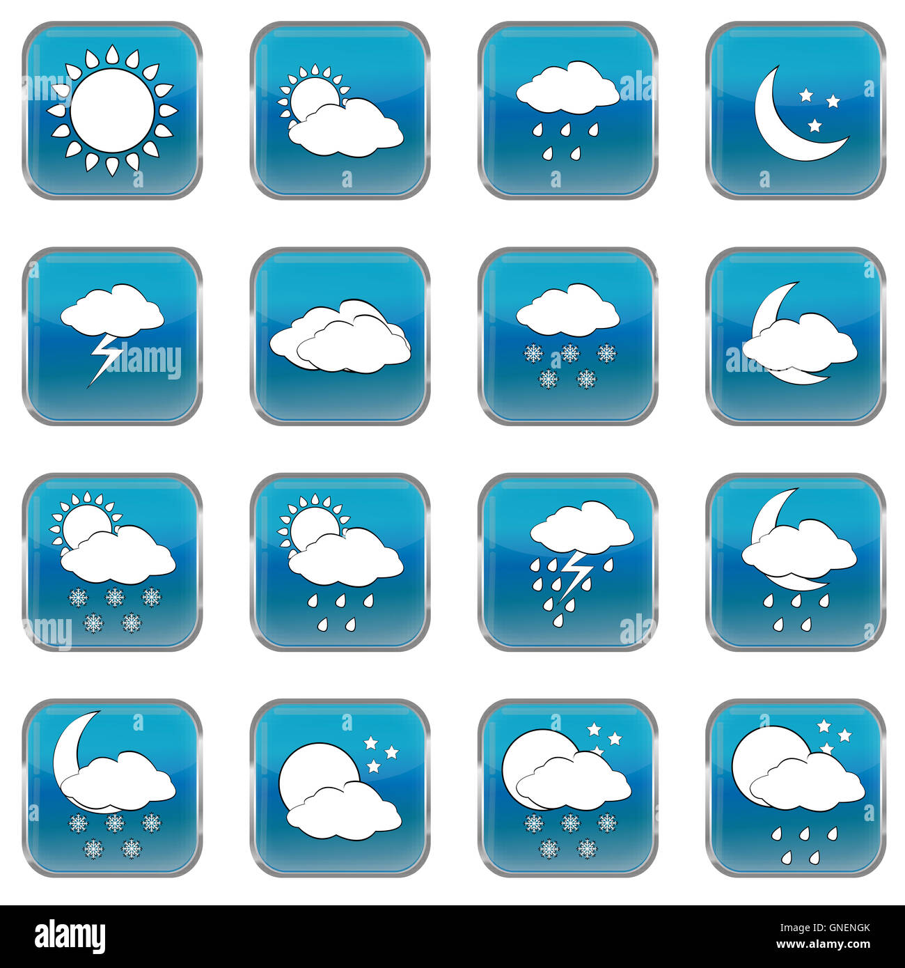 Weather forecast web buttons Stock Photo - Alamy