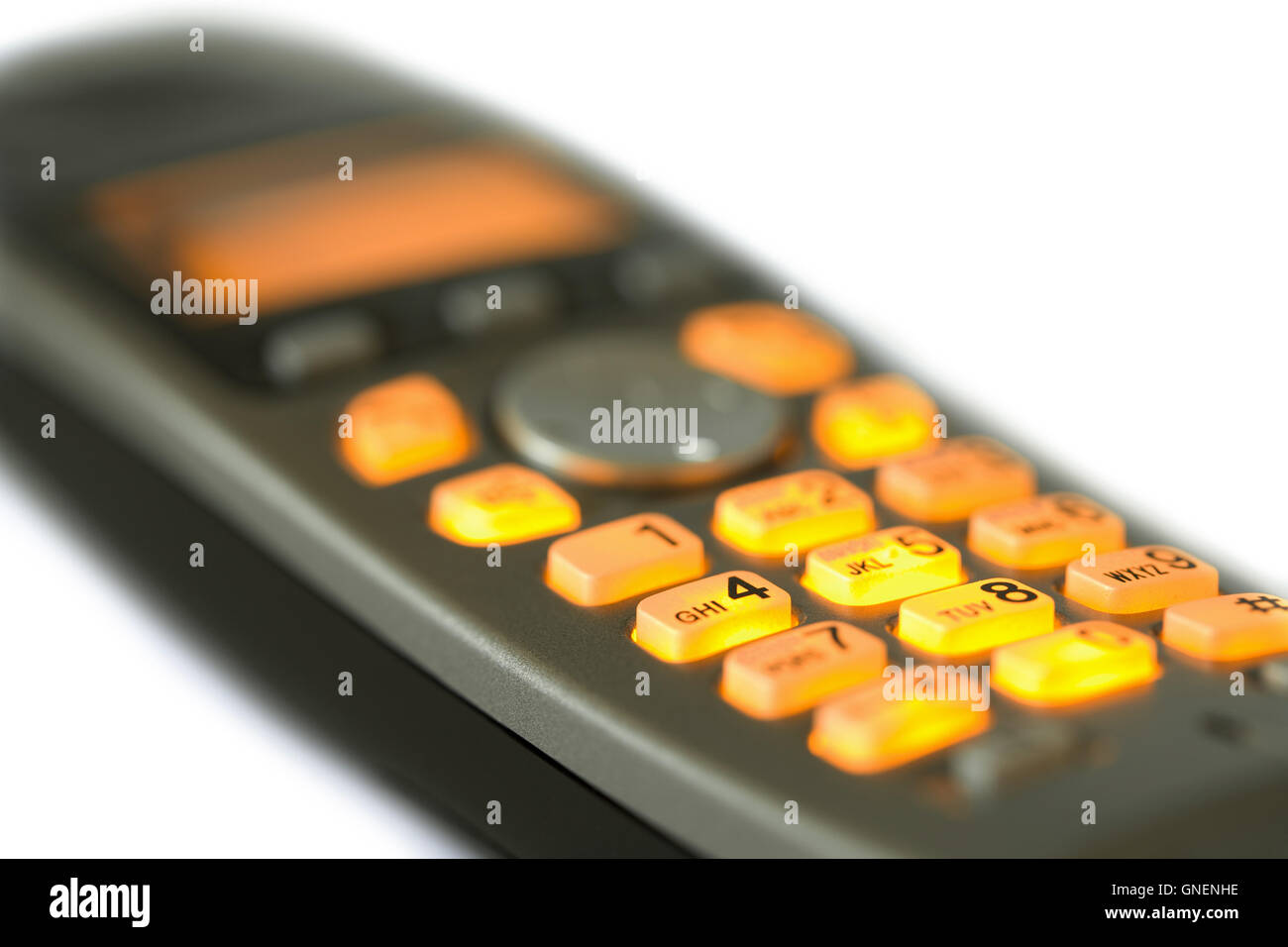 telephone with glowing buttons isolated Stock Photo - Alamy