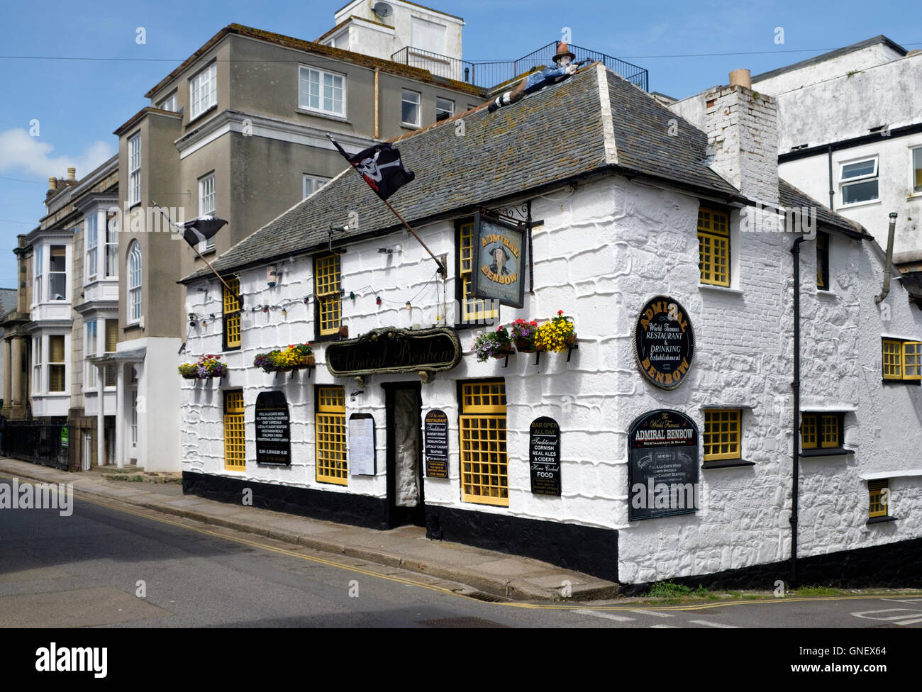 Penzance a town in West Cornwall England UK Admiral Benbow Pub Stock ...