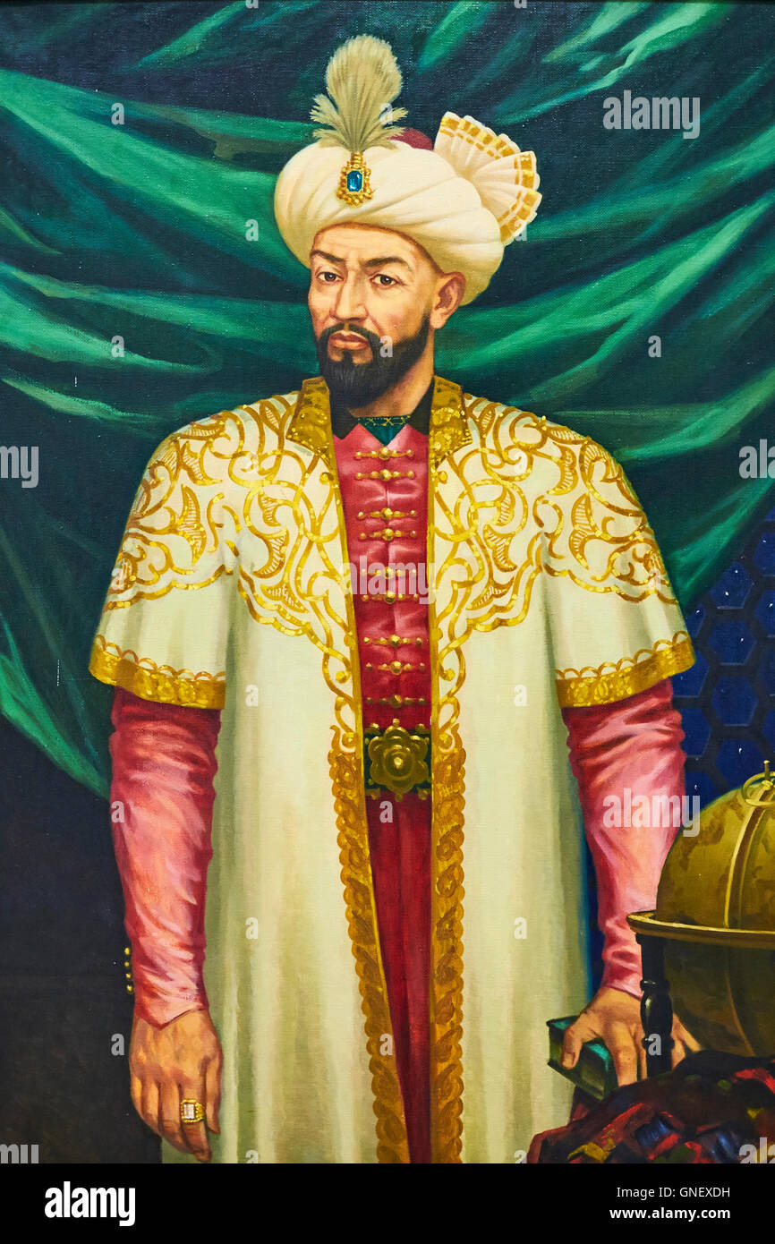 Uzbekistan, Tashkent, Tamerlan square, Tamerlan museum, fresco ...