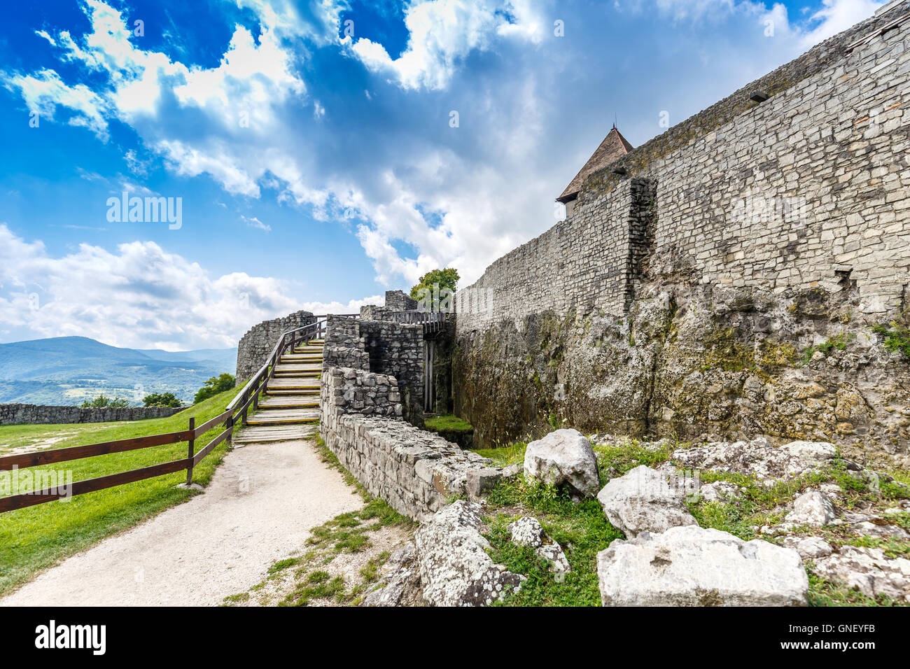 Citadel wall in Visegrad, Hungary Stock Photo - Alamy