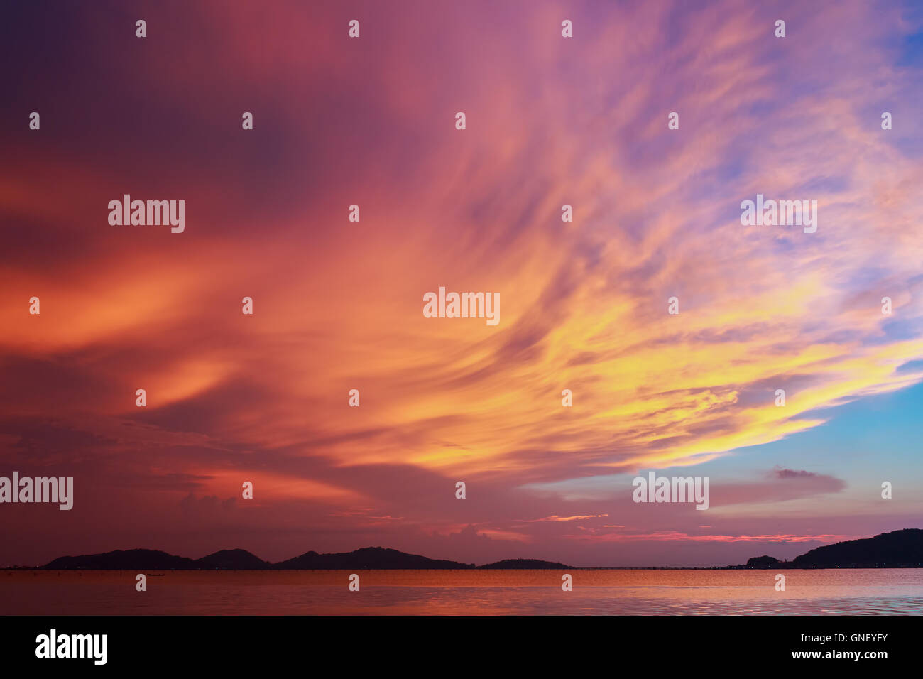 Light clouds colorful sunset sky Stock Photo - Alamy