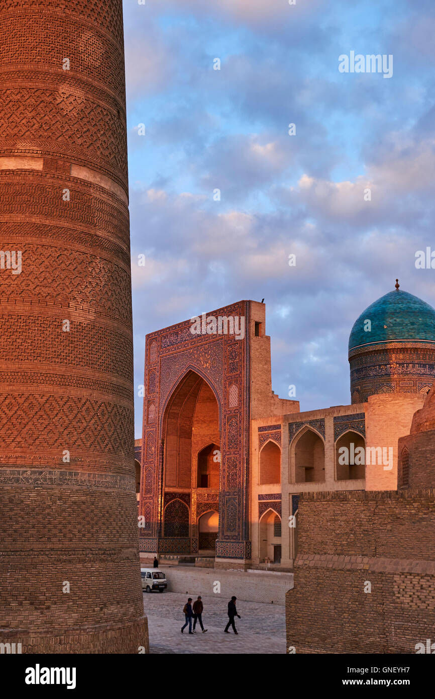 Uzbekistan, Bukhara, Unesco world heritage, Kalon mosque and minaret, Madrasah Mir I Arab Stock ...