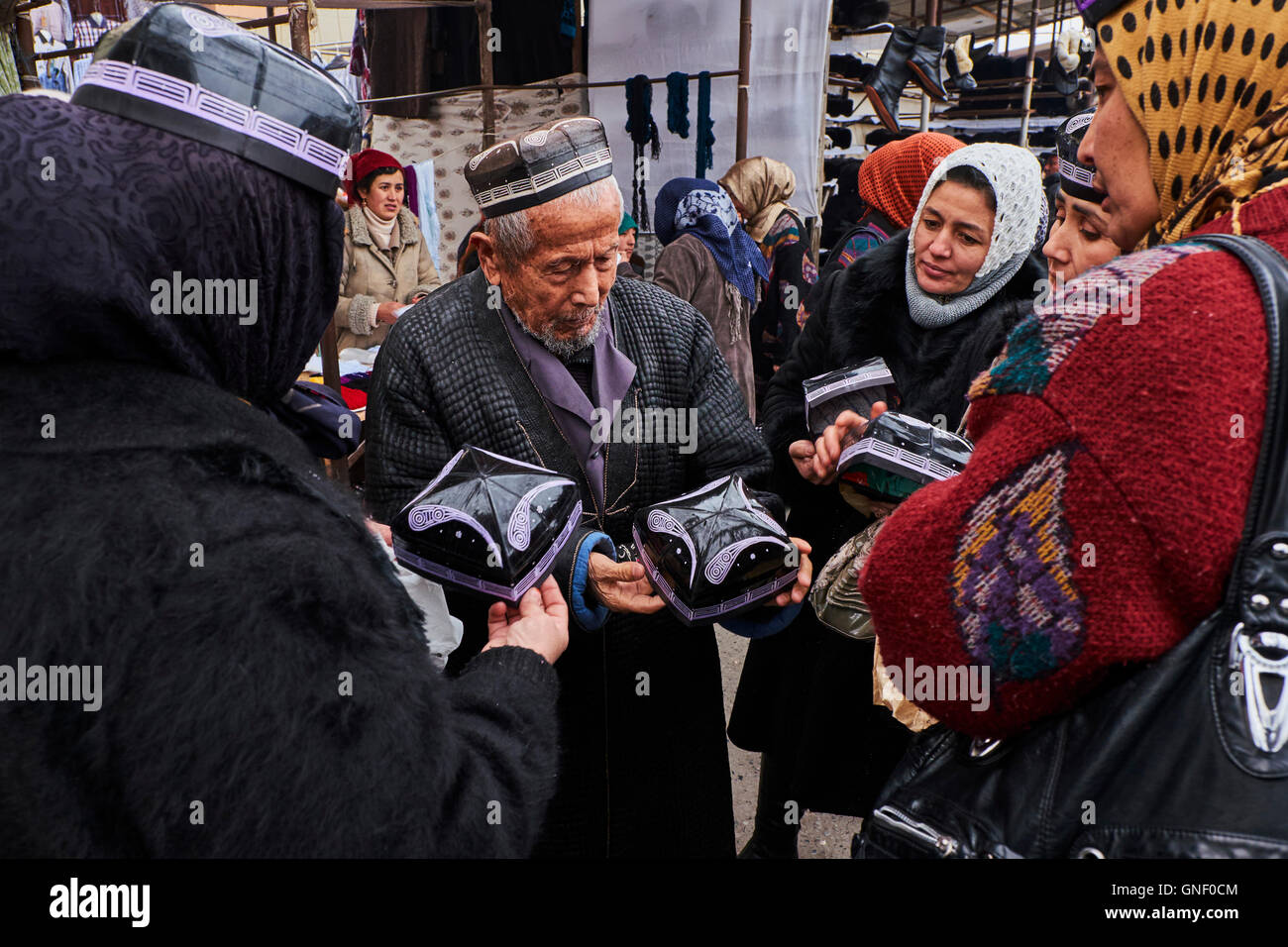 Uzbekistan, Fergana region, Marguilan, bazaar, hat market Stock Photo ...