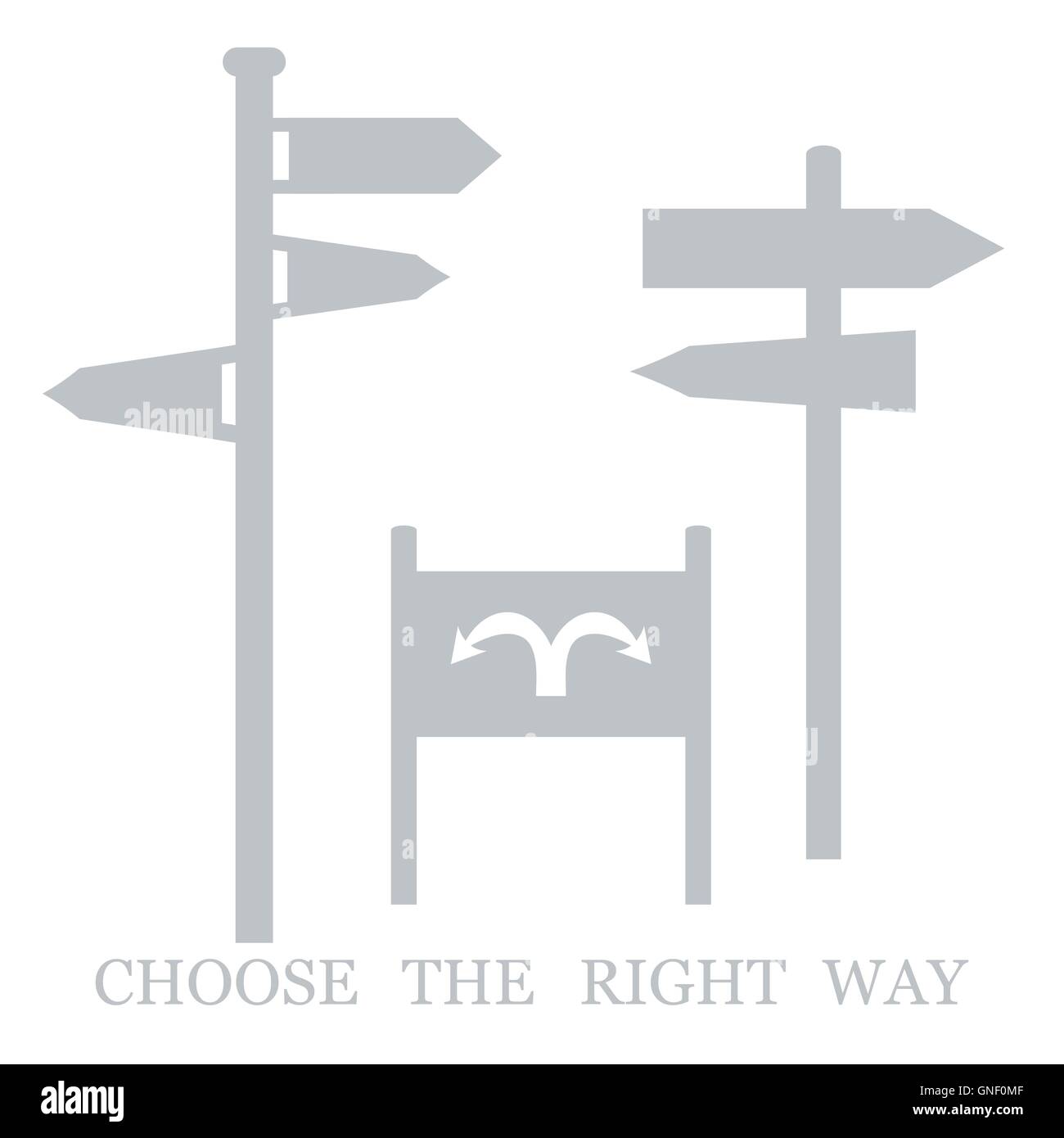 Set of colored stylized icons road signs and an inscription: "Choose ...