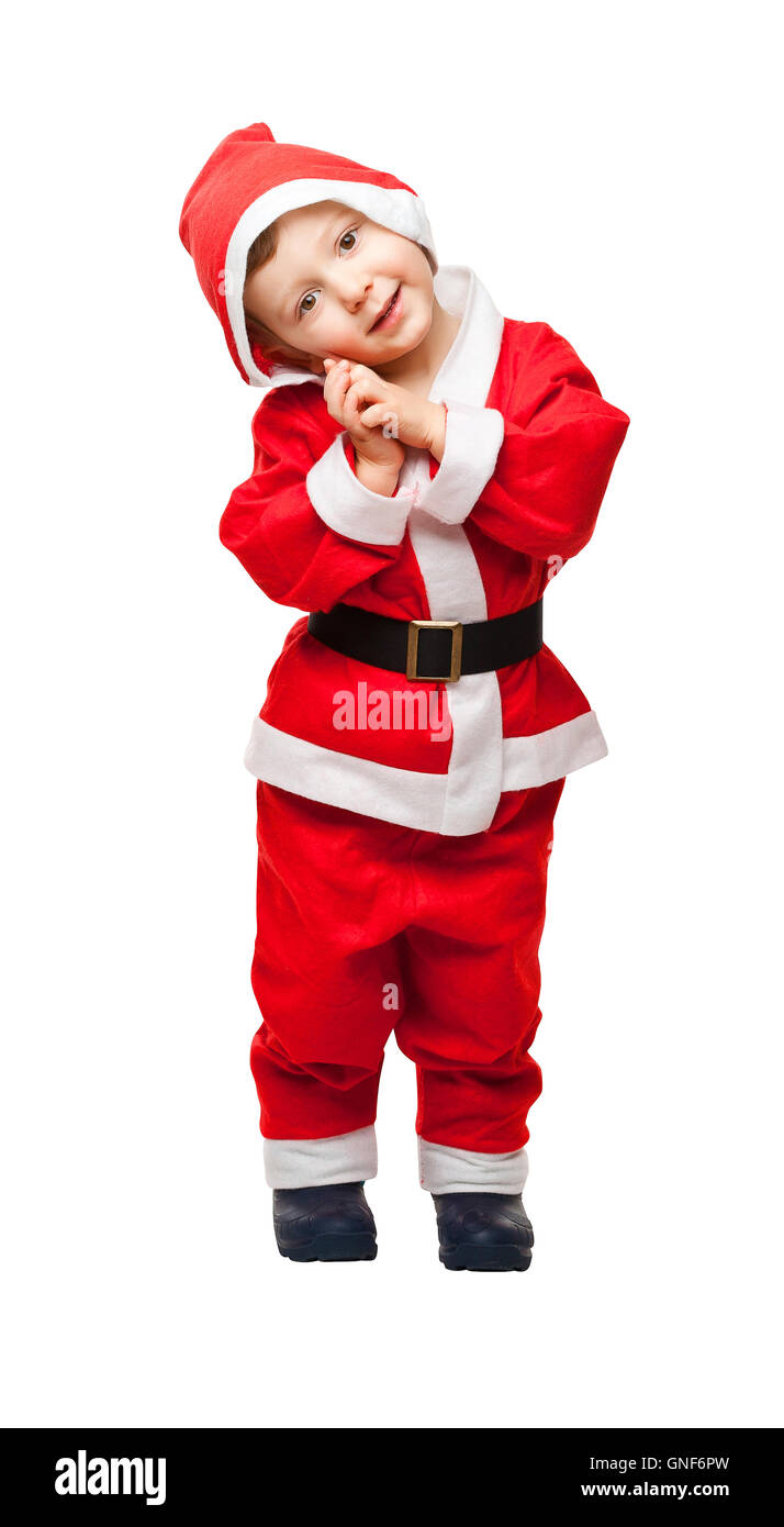 child santa claus isolated on white background Stock Photo - Alamy