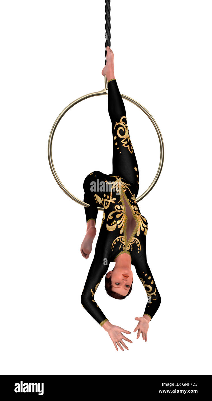 3D rendering of a female circus performer isolated on white background ...