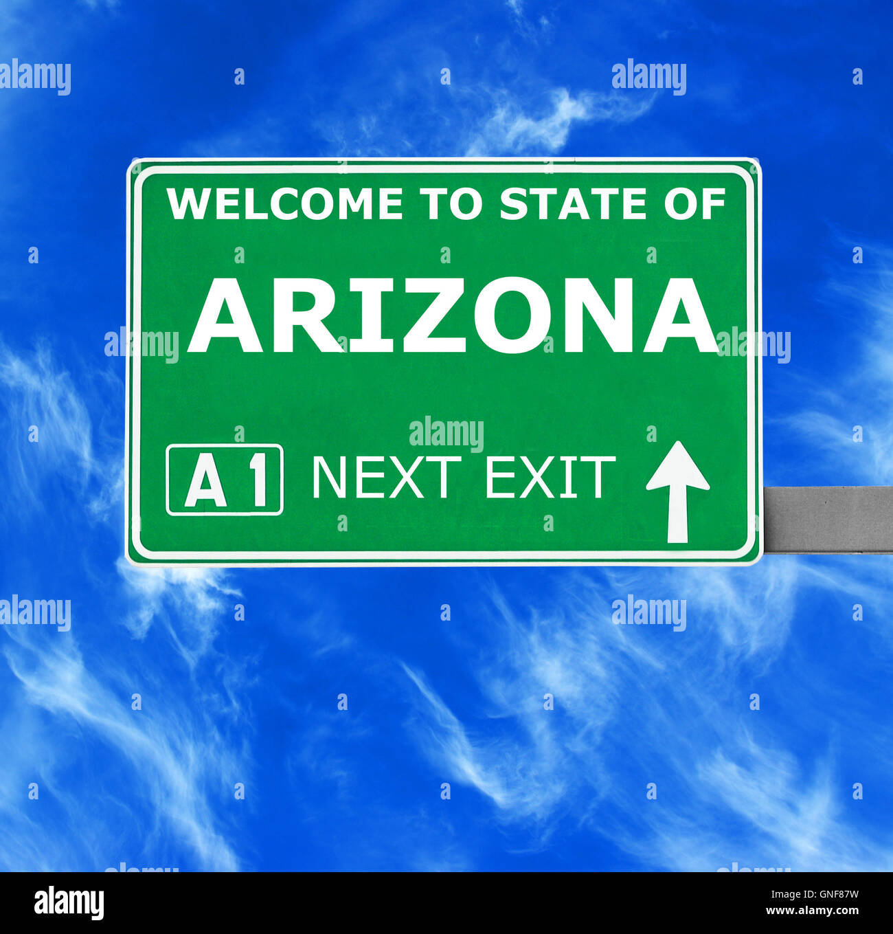 ARIZONA road sign against clear blue sky Stock Photo - Alamy