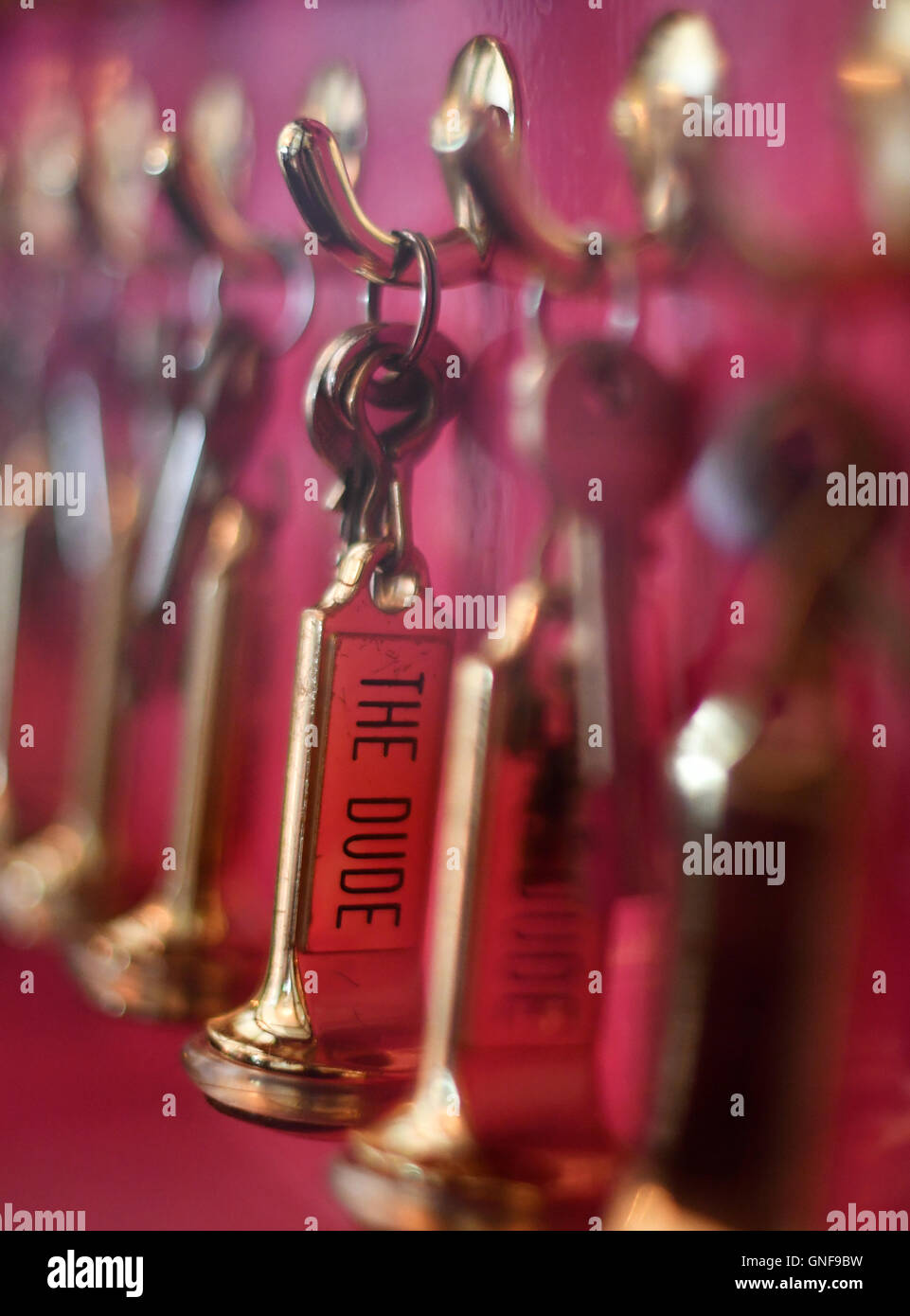 Room keys in a key box at the reception of the private boutique and ...