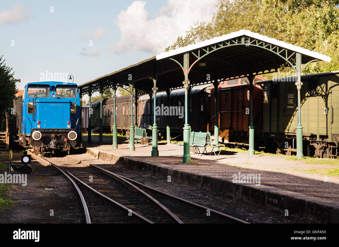 Schonberger Strand, Germany. 29th Aug, 2016. A historical locomotive ...