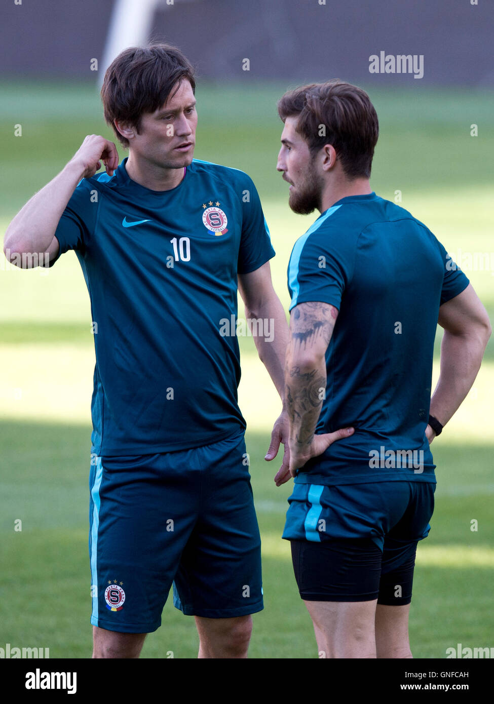 Prague, Czech Republic. 30th Aug, 2016. Tomas Rosicky, left, and Lukas ...