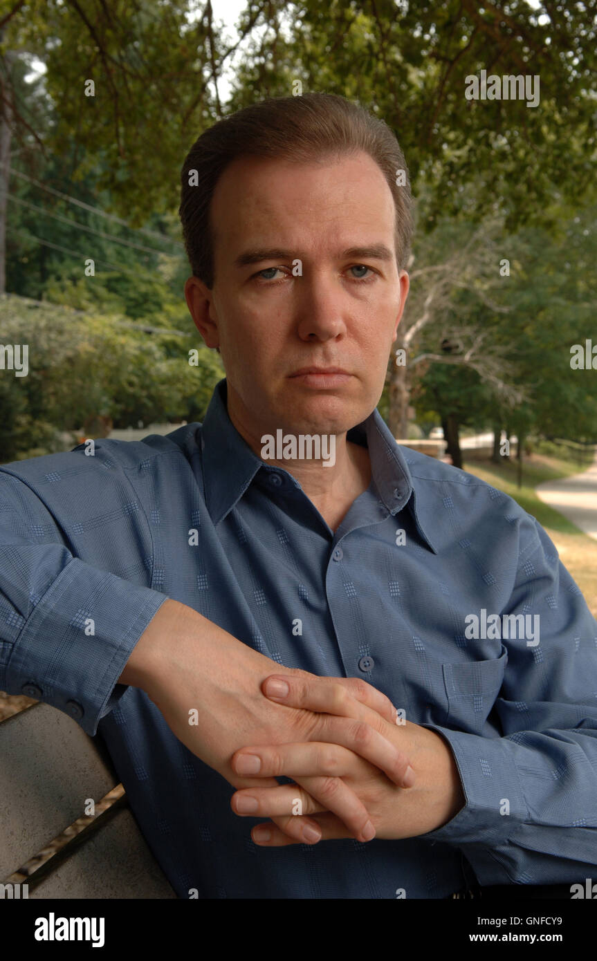 Atlanta, GA, USA. 16th Aug, 2007. John Mark Karr on bench in Chastain ...