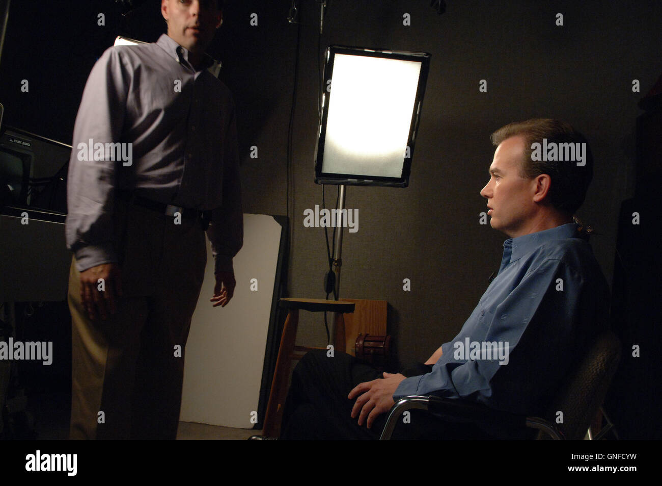 Atlanta, GA, USA. 17th Aug, 2007. John Mark Karr is prepped by makeup ...