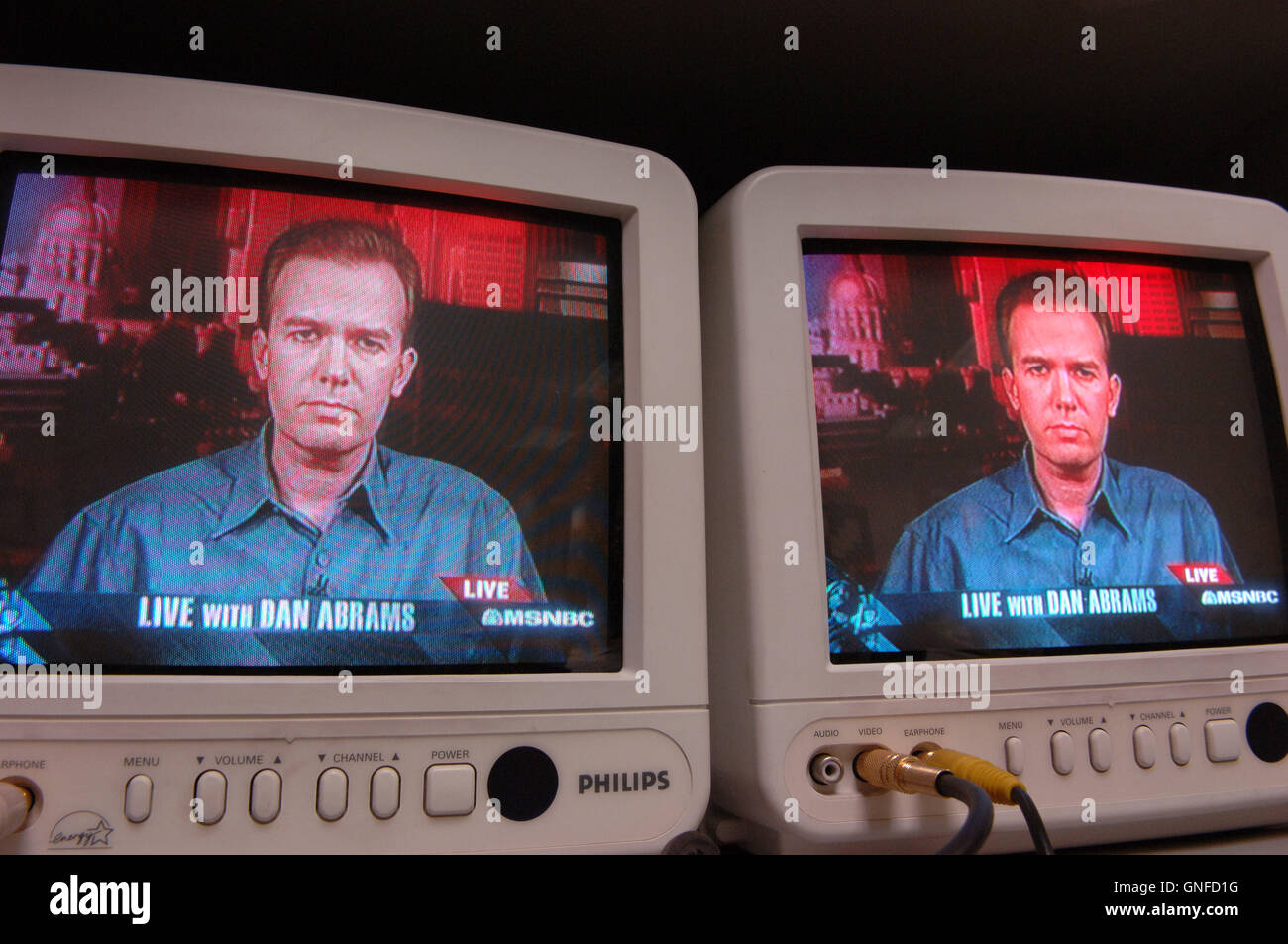 John Mark Karr on television at MSNBC studio in Atlanta on anniversary ...