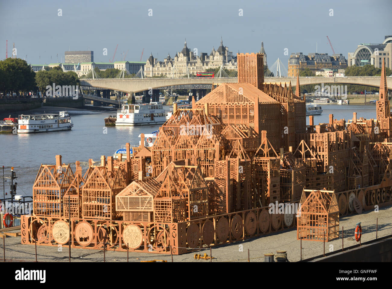 Embankment, London, UK. 31st August 2016. London 1666 Designed by David ...
