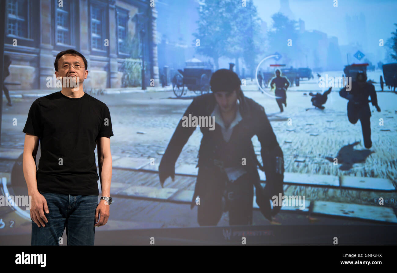 Berlin, Germany. 31st Aug, 2016. CEO of Acer, Jason Chen, presents new ...