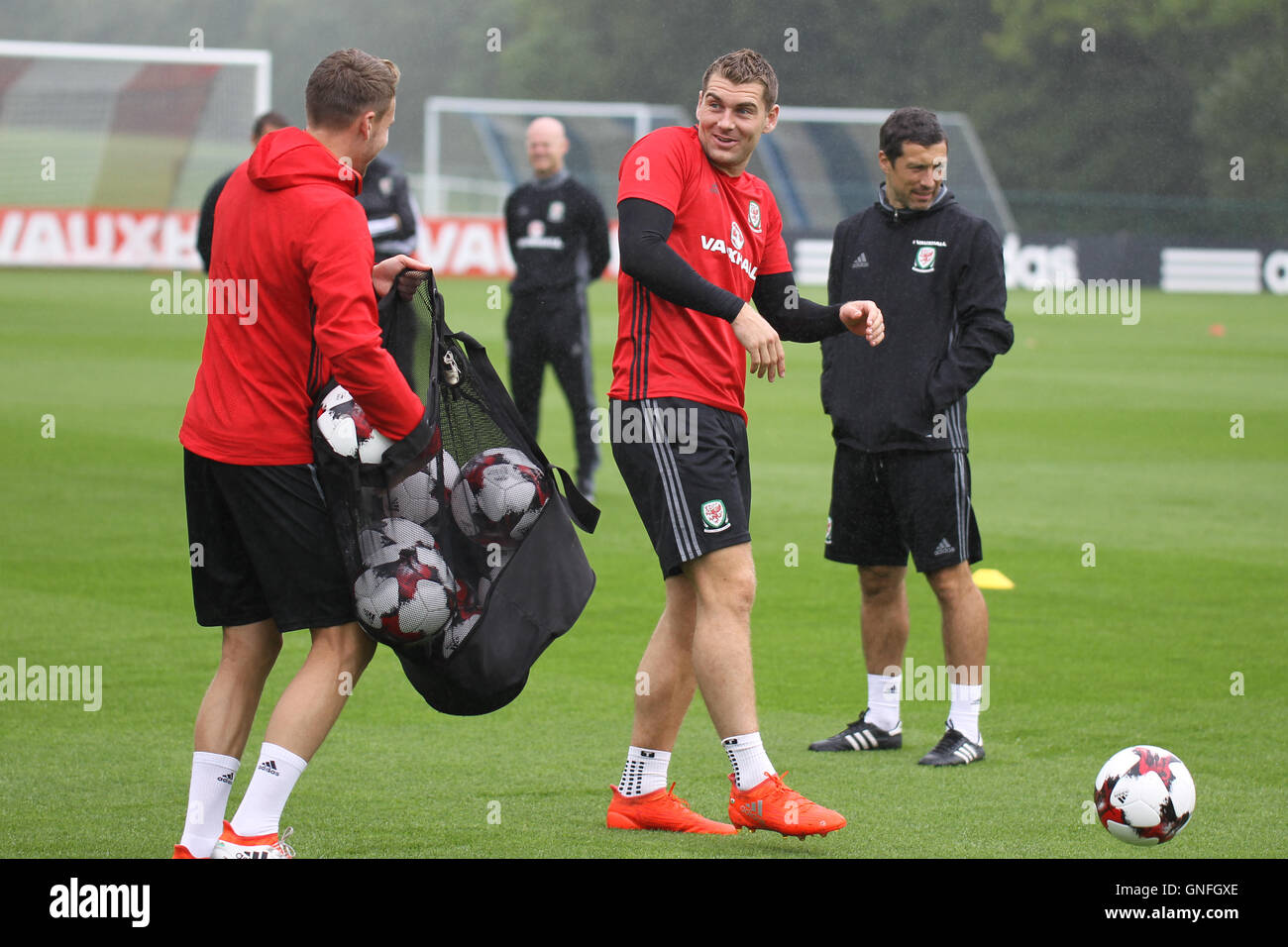 The Wales Football Squad, train ahead of their World cup qualifying ...