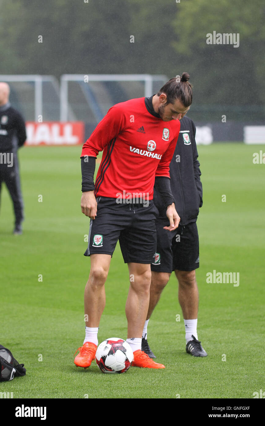 The Wales Football Squad, train ahead of their World cup qualifying ...