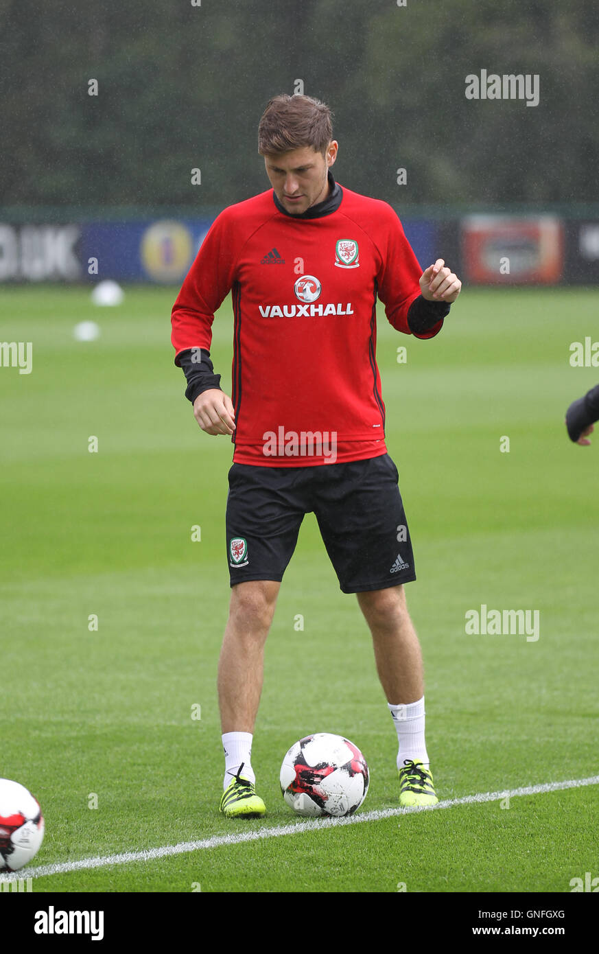 The Wales Football Squad, train ahead of their World cup qualifying ...