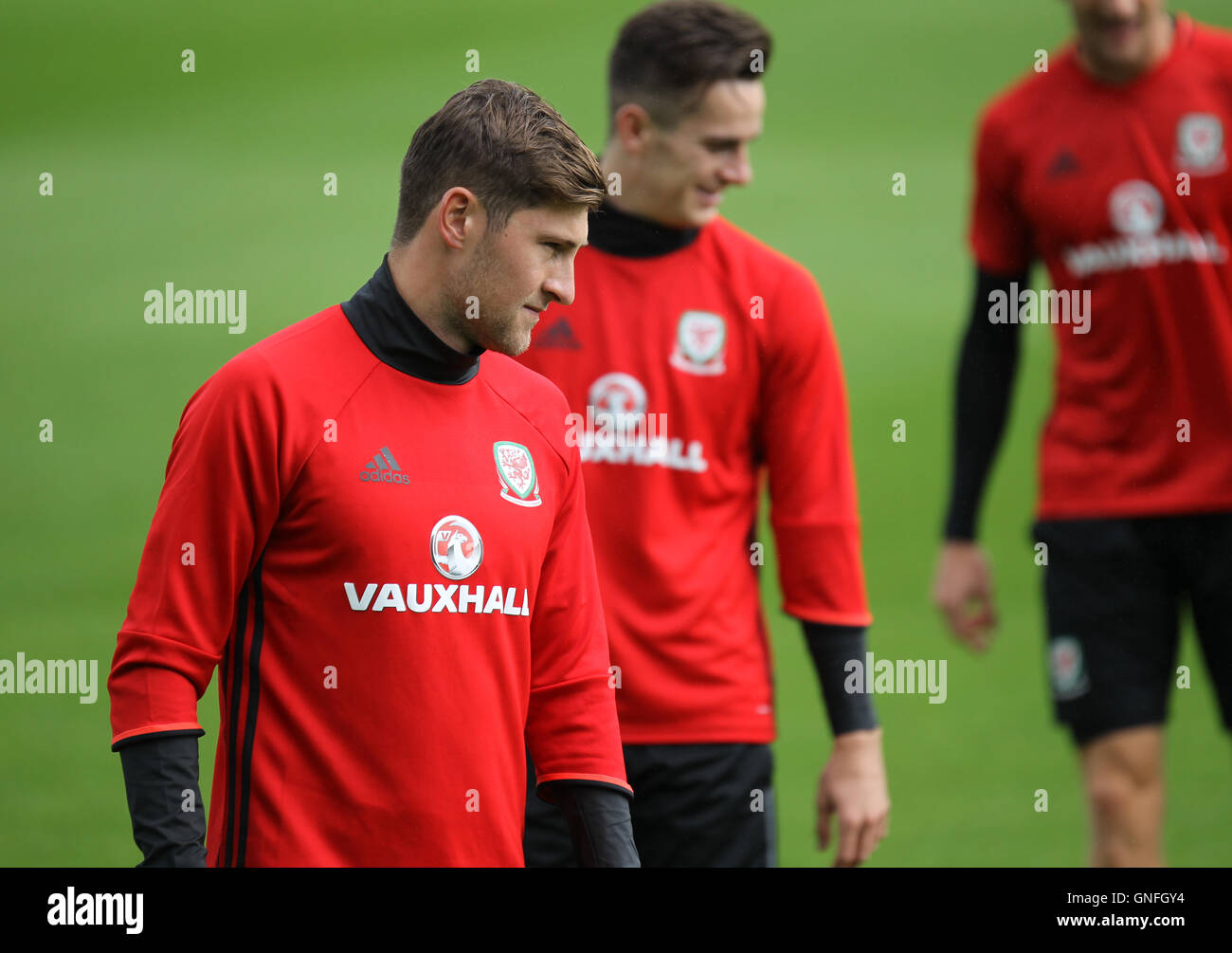 The Wales Football Squad, train ahead of their World cup qualifying ...