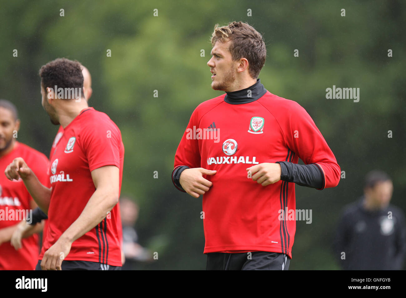 The Wales Football Squad, train ahead of their World cup qualifying ...