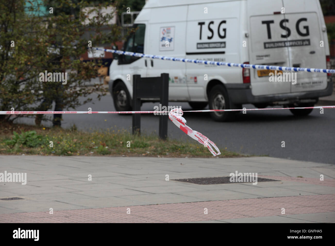 Turnpike Lane, Haringey, North London, UK. 31 Aug 2016. Crime scene ...