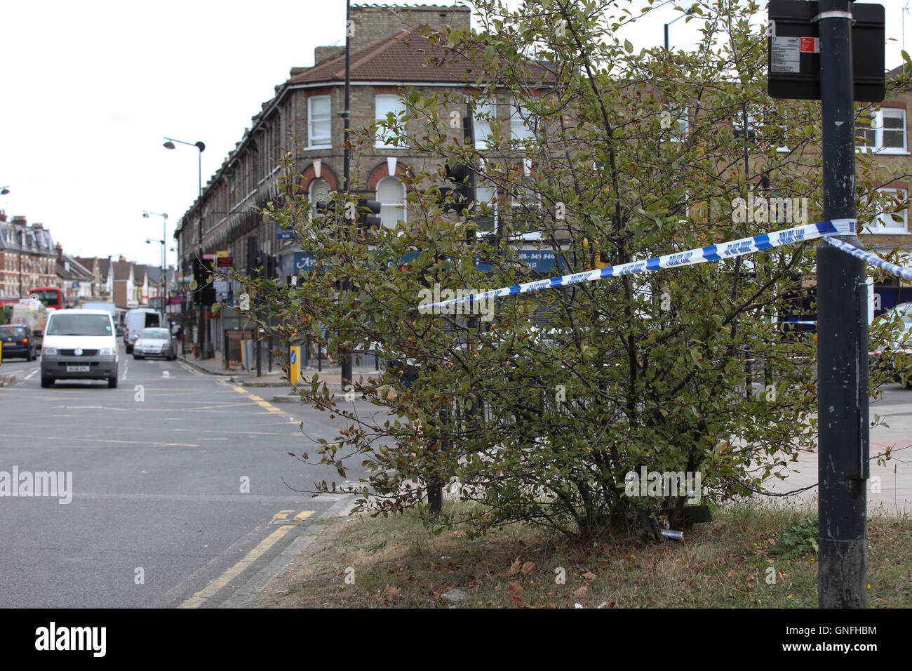Turnpike Lane, Haringey, North London, UK. 31 Aug 2016. Crime scene ...