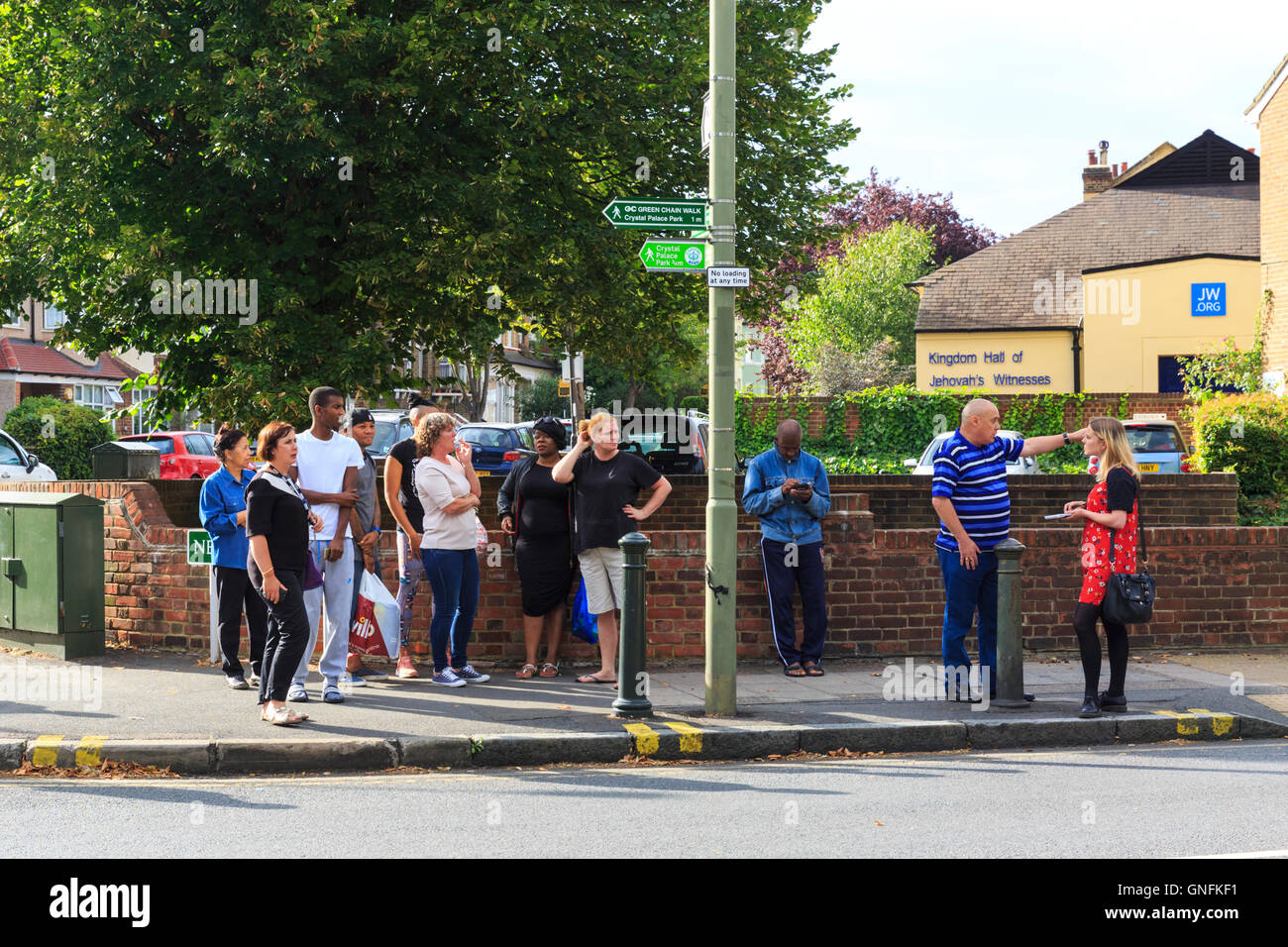 Penge, South East London, 31st August 2016. Residents and bypassers ...