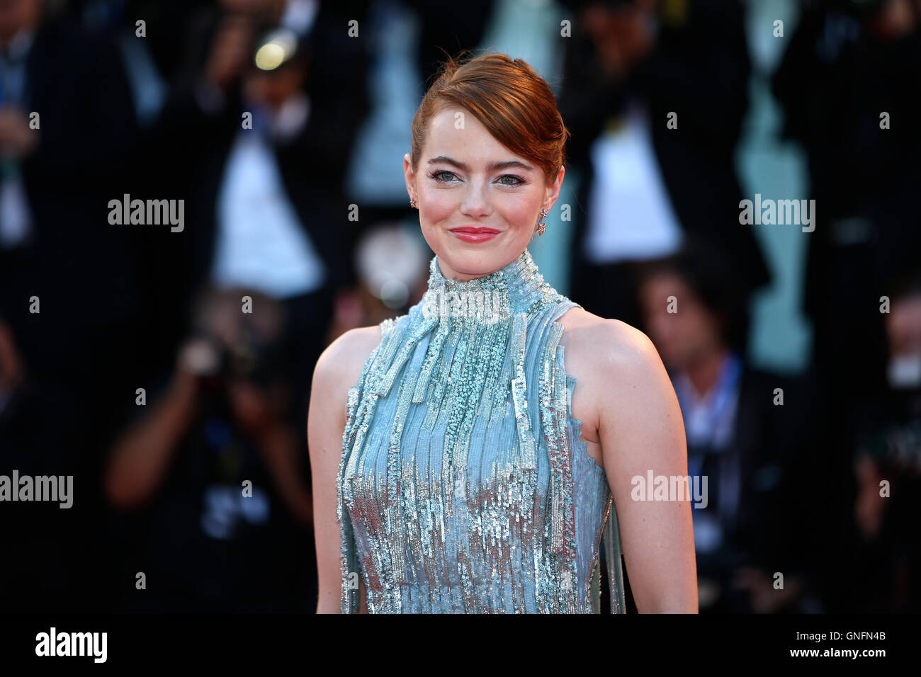 Venice, Italy. 31st Aug, 2016. Actress Emma Stone arrives at the red ...