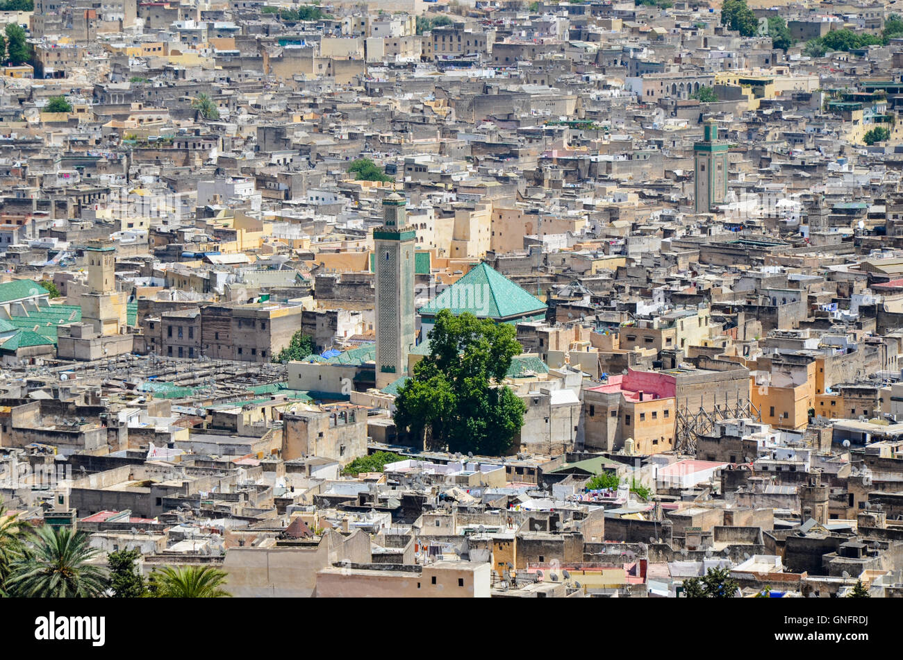 Medina of Fes seen from above, Morocco Stock Photo - Alamy