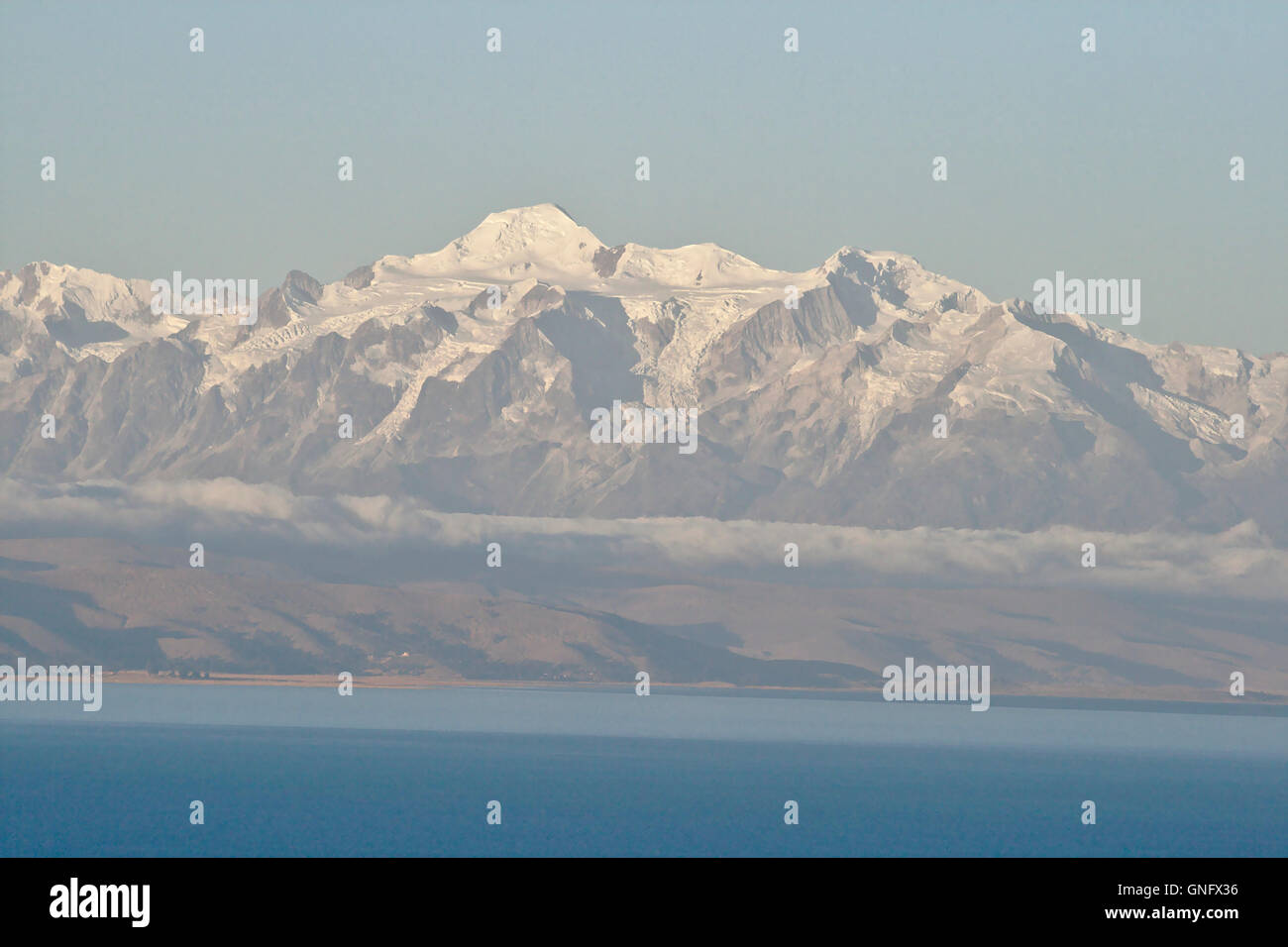 Titicaca Lake with Ancohuma, Cordillera Real, Bolivia Stock Photo - Alamy