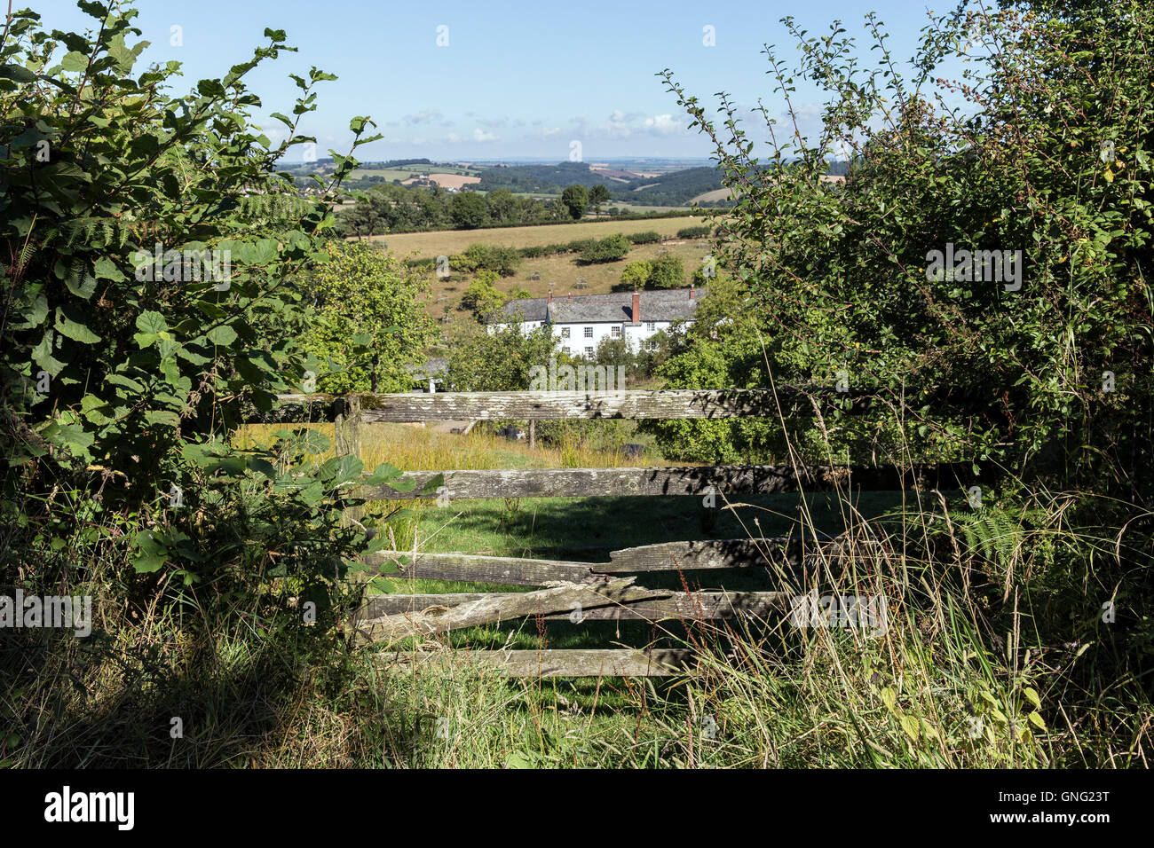 old wooden gate,view of farm and fields of mid Devon,Tedburn st mary ...