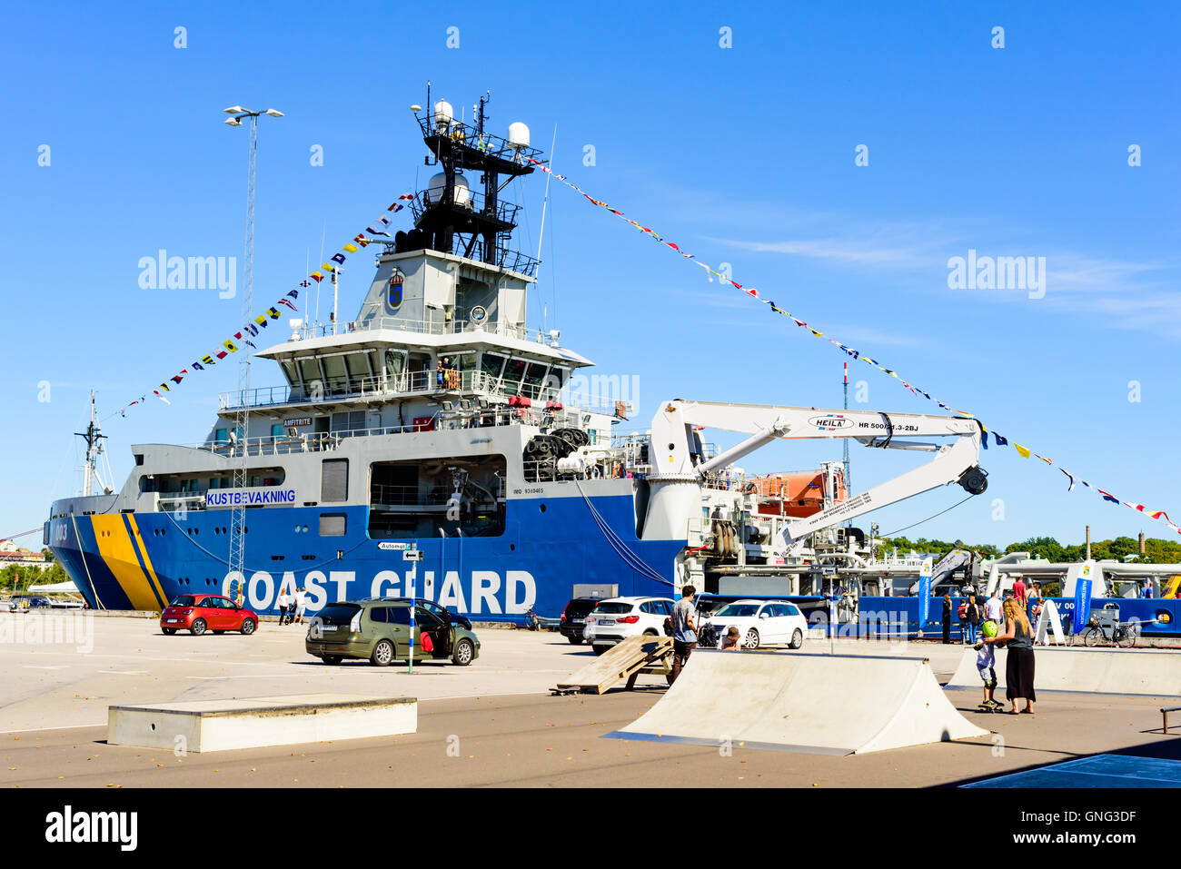 Karlskrona, Sweden - August 27, 2016: The Swedish Coast Guard ship KBV ...
